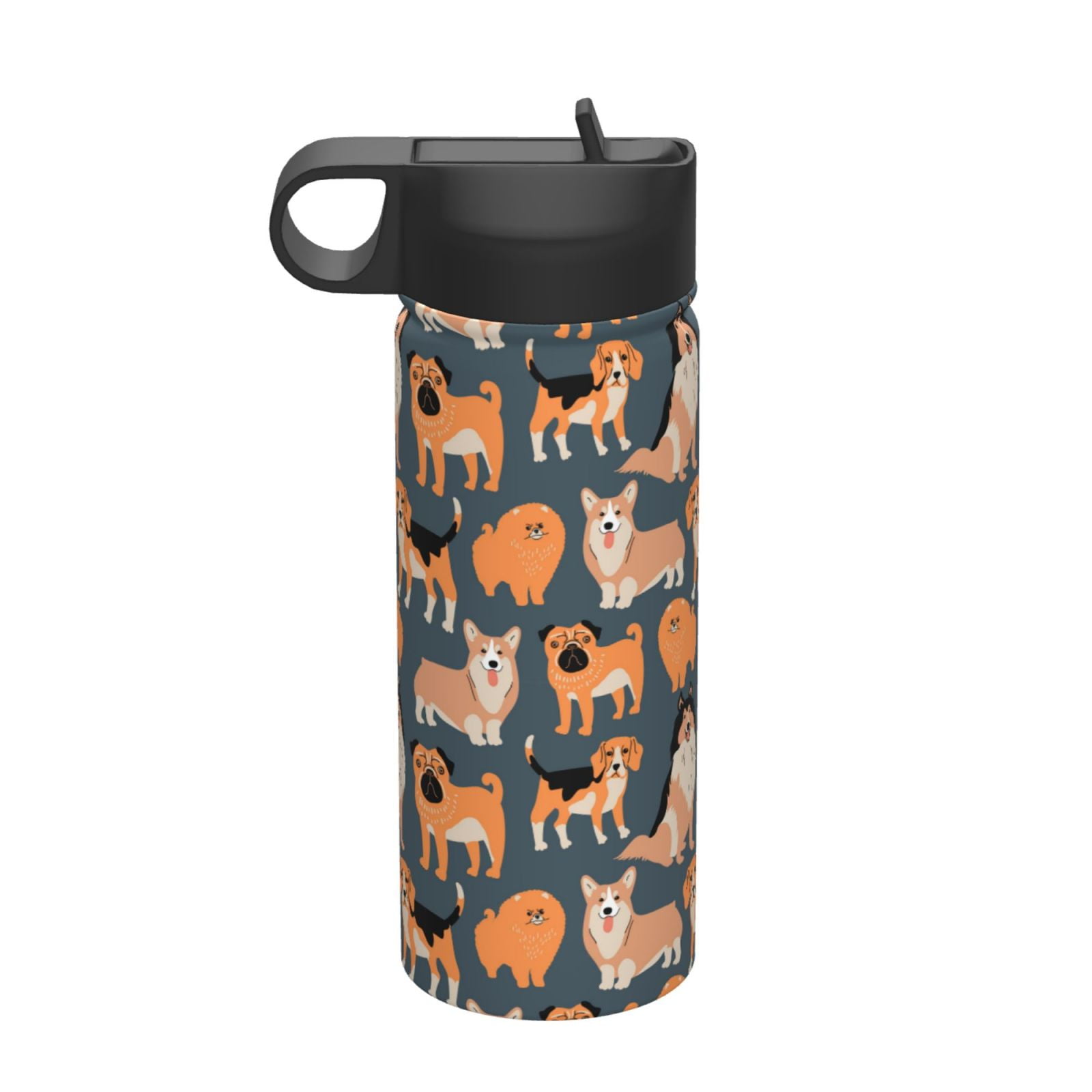 Vsdgher Corgi Collie Pug for Insulated Stainless Steel Water Bottle ...