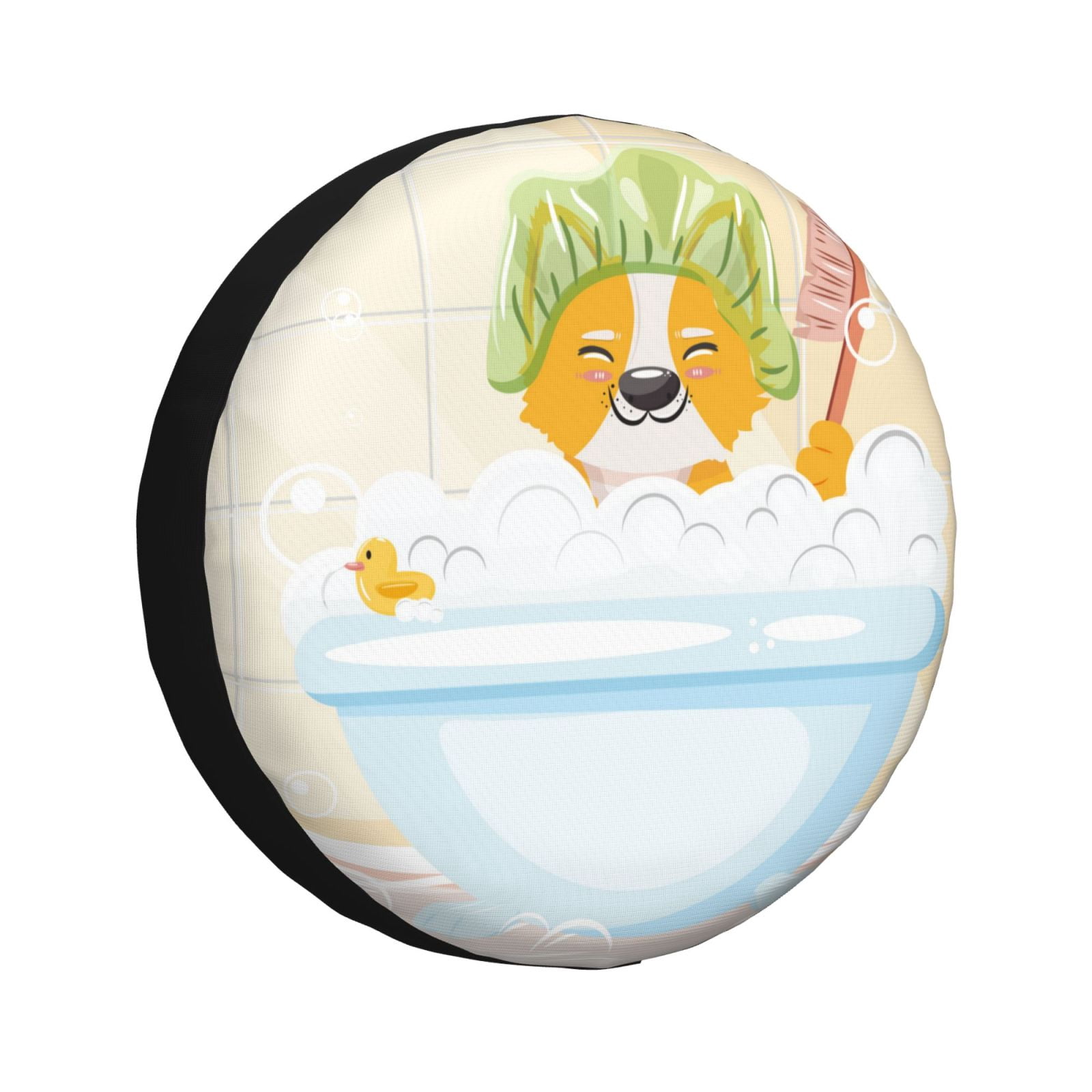 Vsdgher Corgi In The Shower Cap Bathing for Spare Tire Cover, Tire ...