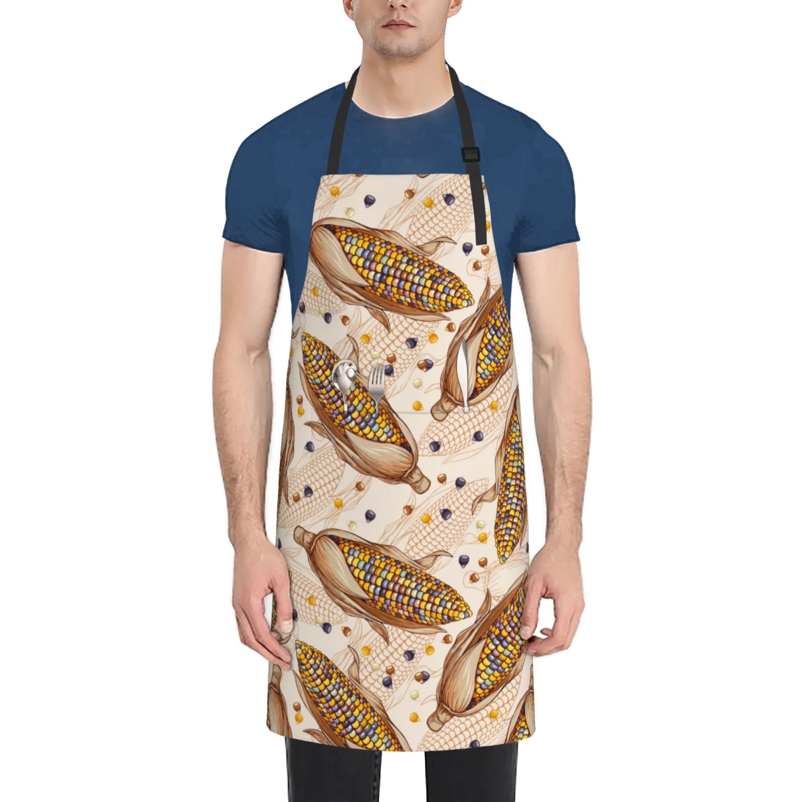 Vsdgher Corn 5 Waterproof Apron with 2 Pockets Kitchen Chef Aprons Bibs ...
