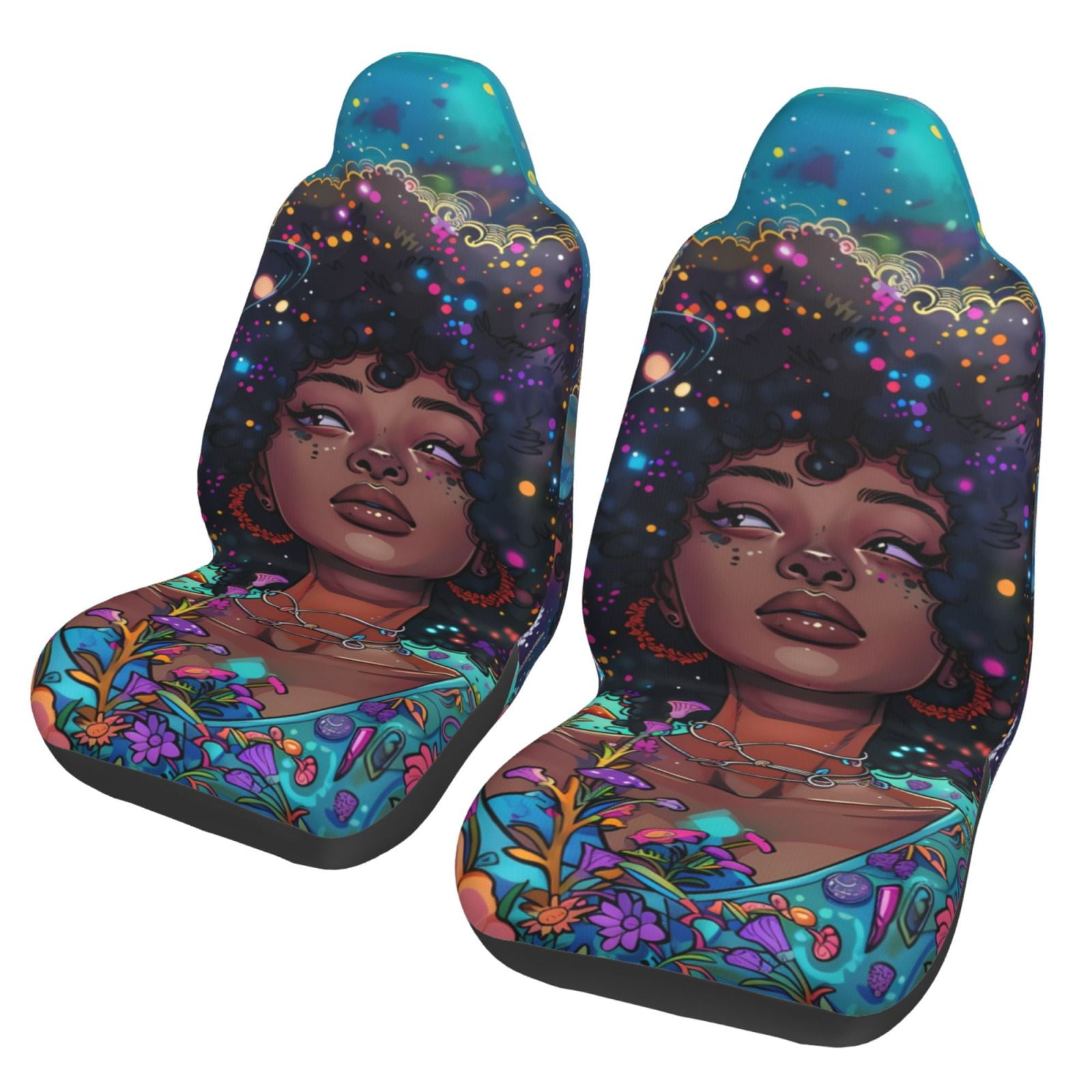 Vsdgher Cosmic Garden Woman Portrait Automotive Seat Covers for Cars ...