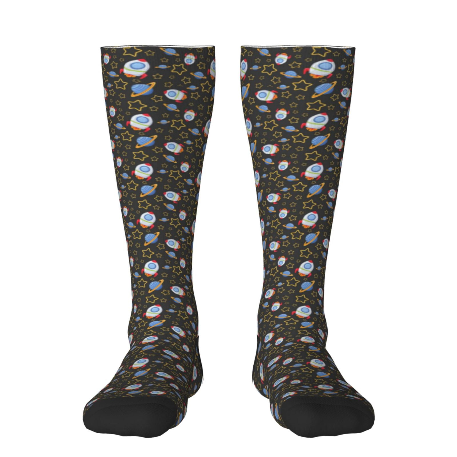 Vsdgher Cosmic Print Thigh High Socks Extra Long Stretchy Sock Women Over Knee High Opaque ...