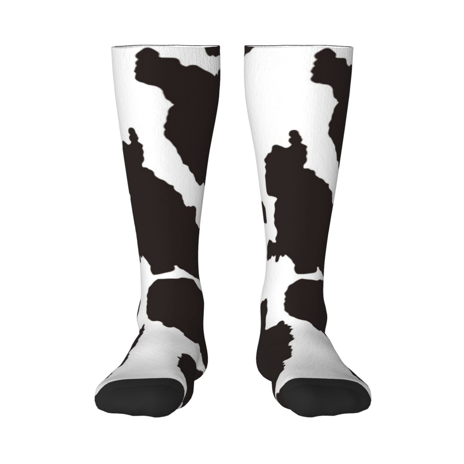 Vsdgher Cow Skin 2 Print Thigh High Socks Extra Long Stretchy Sock ...