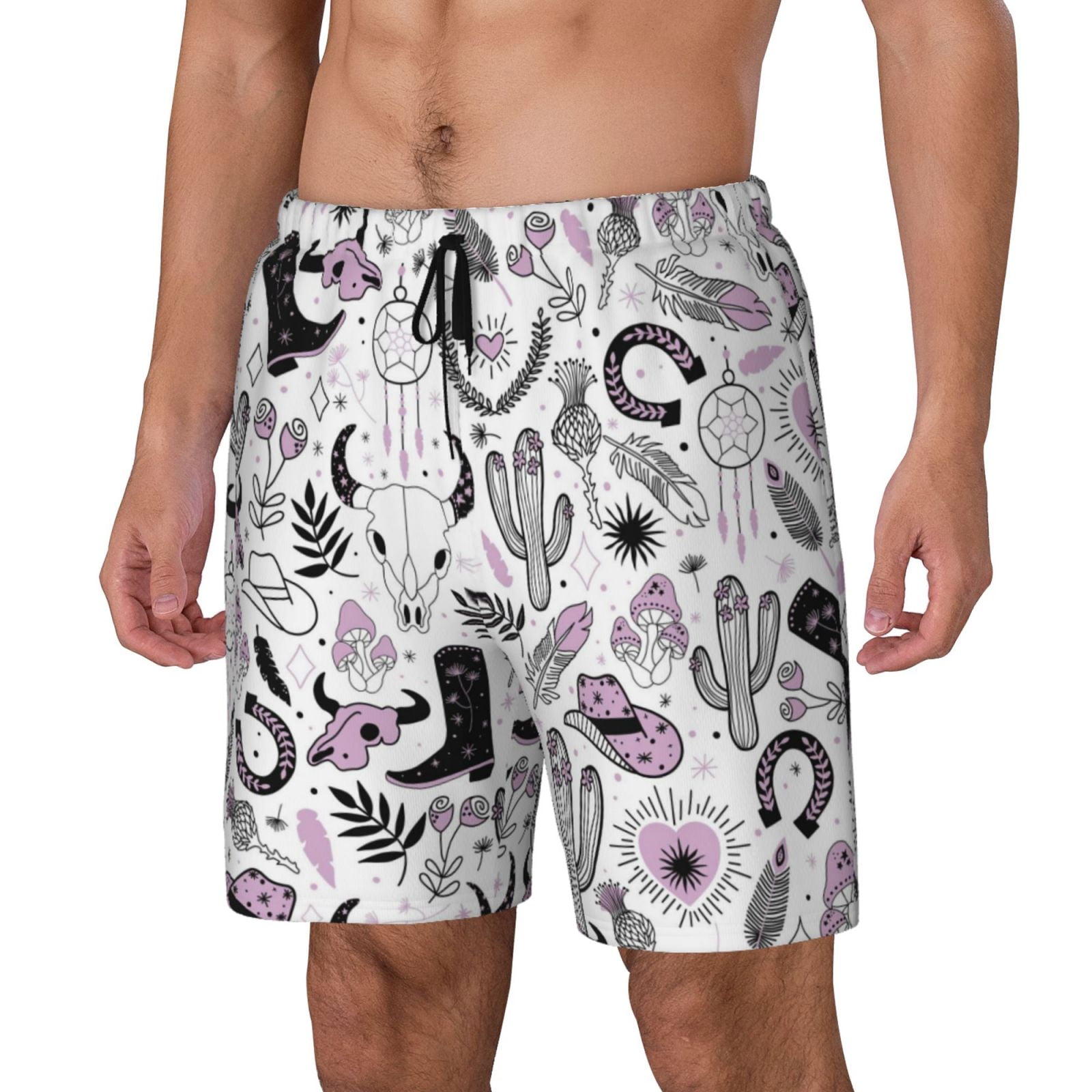 Vsdgher Cowboy for Mens Swim Trunks with Compression Liner Swim Shorts ...