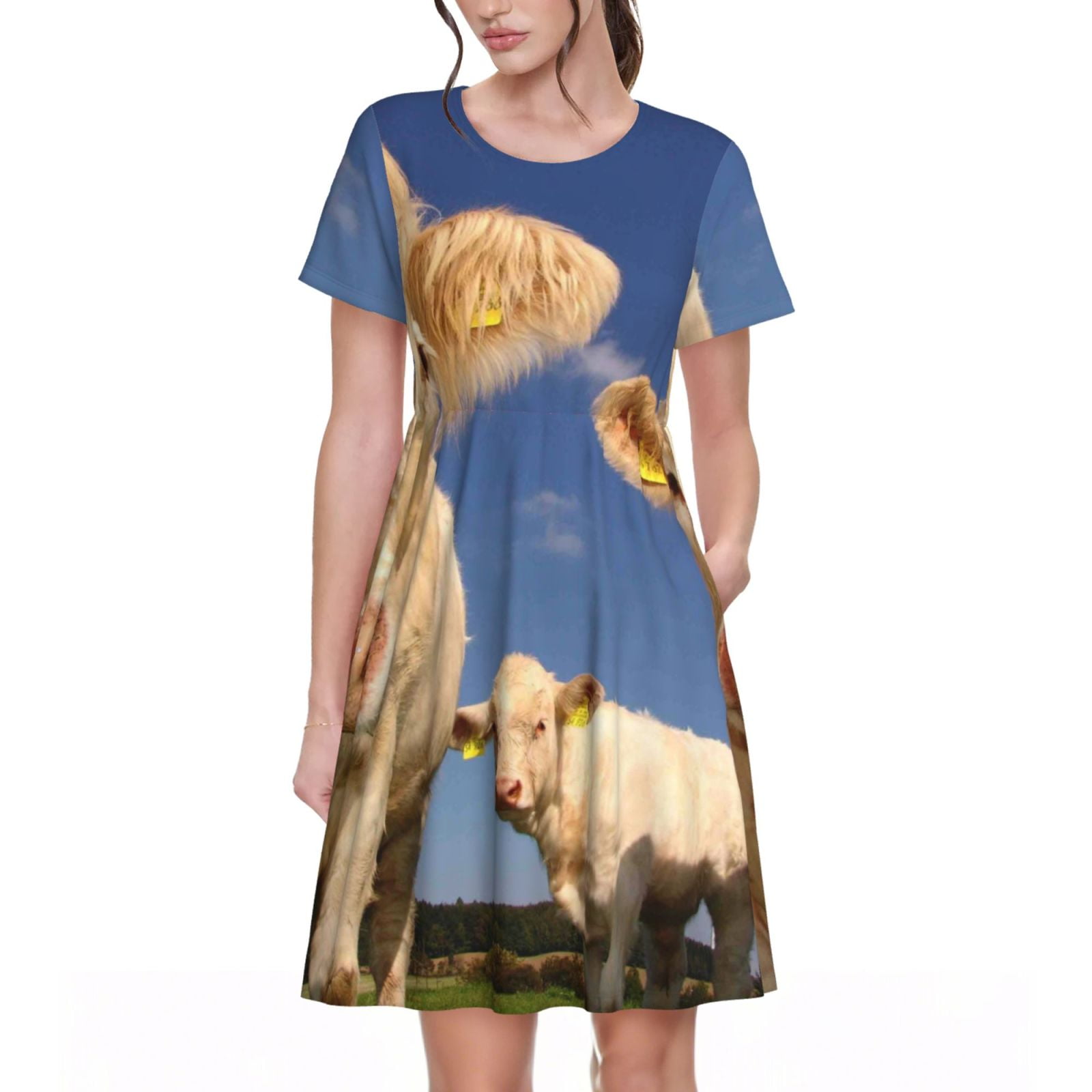Vsdgher Cows Cattles for Womens Summer 2025 Casual Midi Maxi Dresses ...