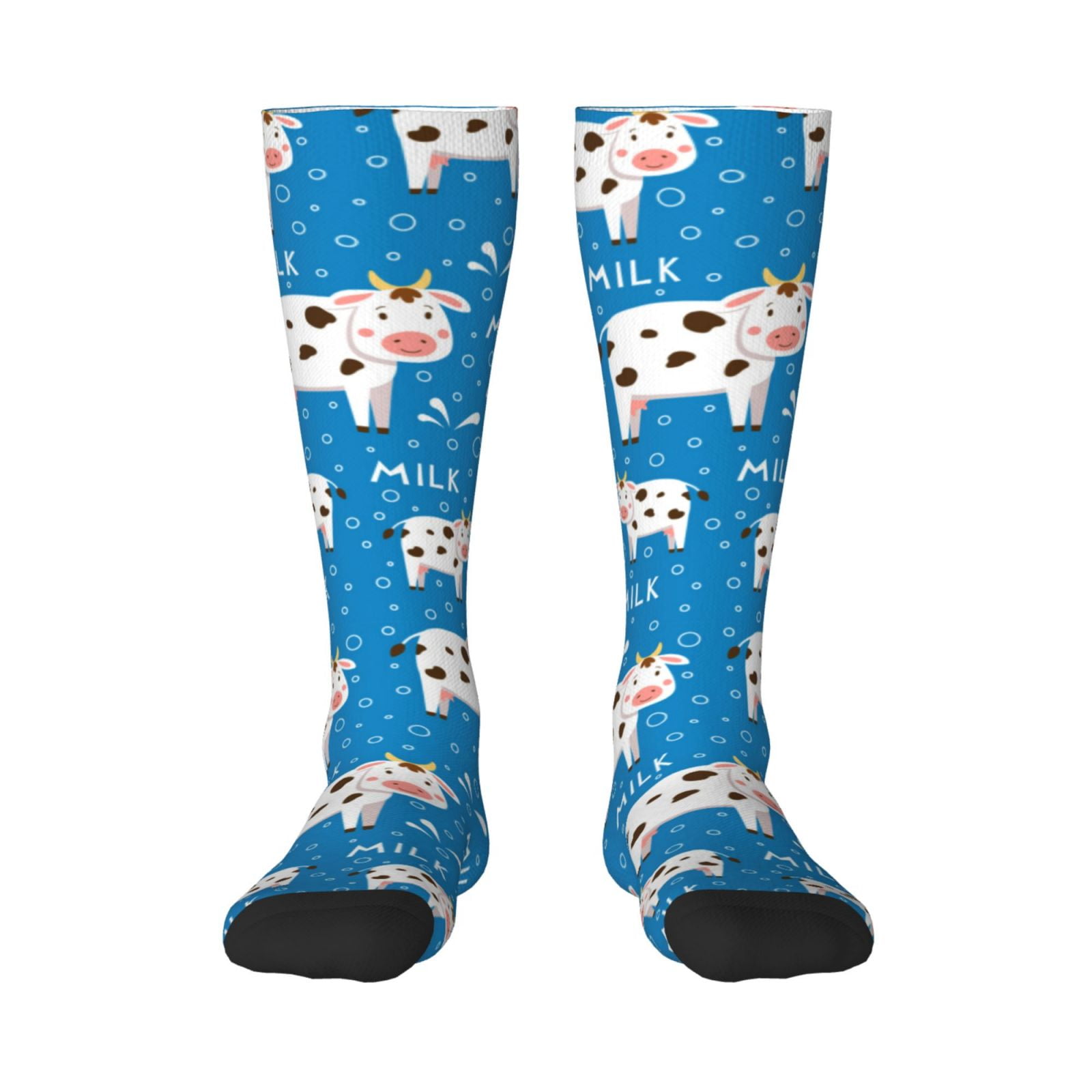 Vsdgher Cows Milk Print Thigh High Socks Extra Long Stretchy Sock Women ...