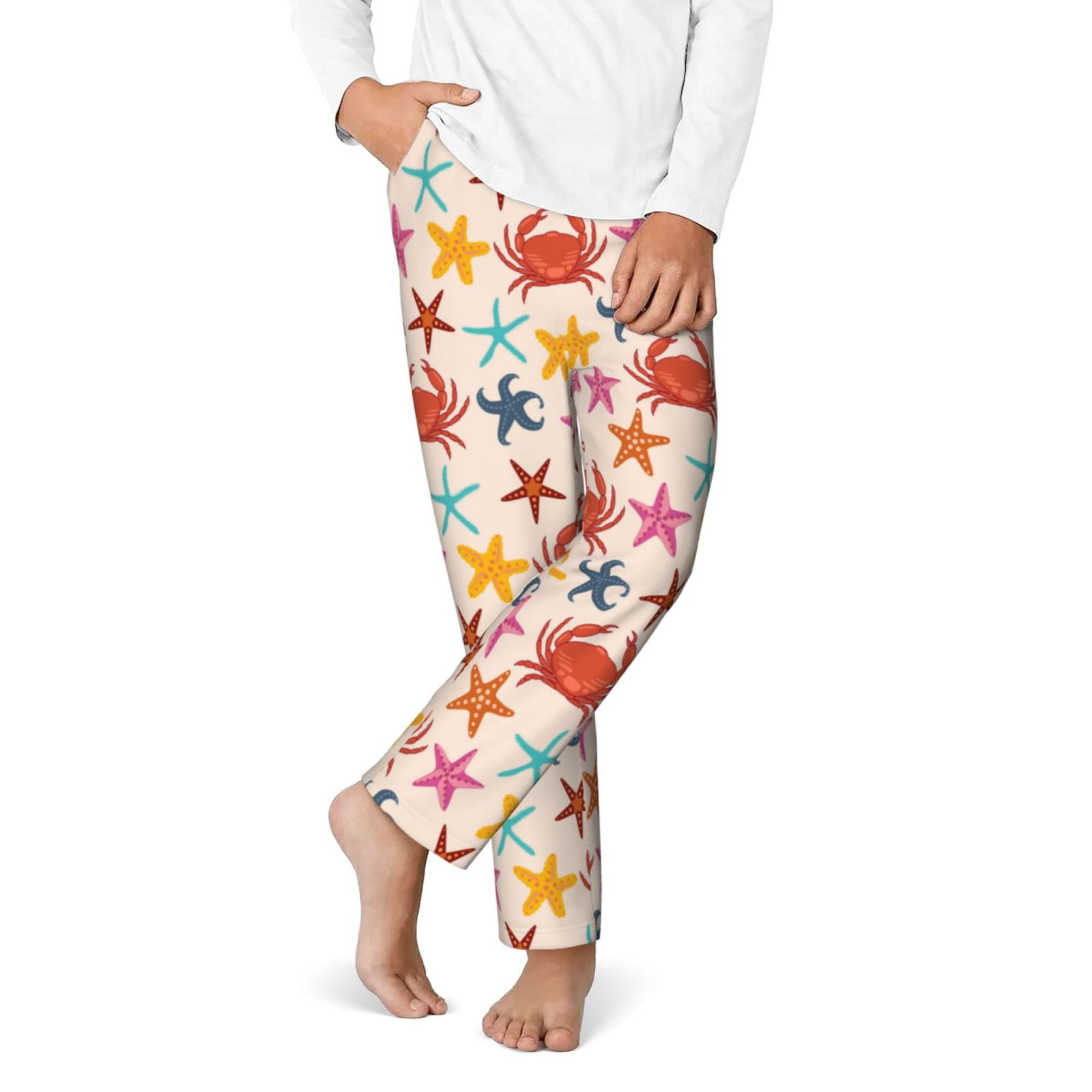 Vsdgher Crabs And Seastars Print Kids Pajama Pants,Long Sleep Plaid ...