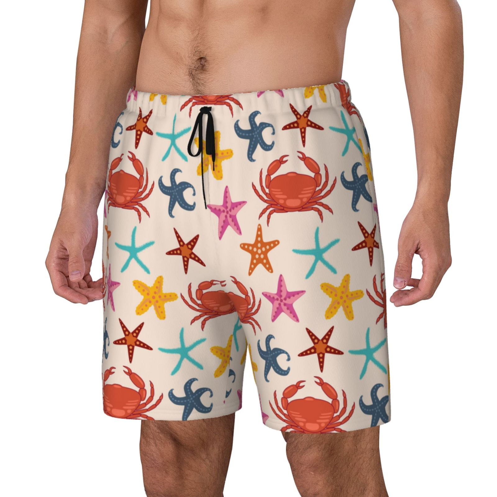 Vsdgher Crabs And Seastars for Mens Swim Trunks with Compression Liner ...