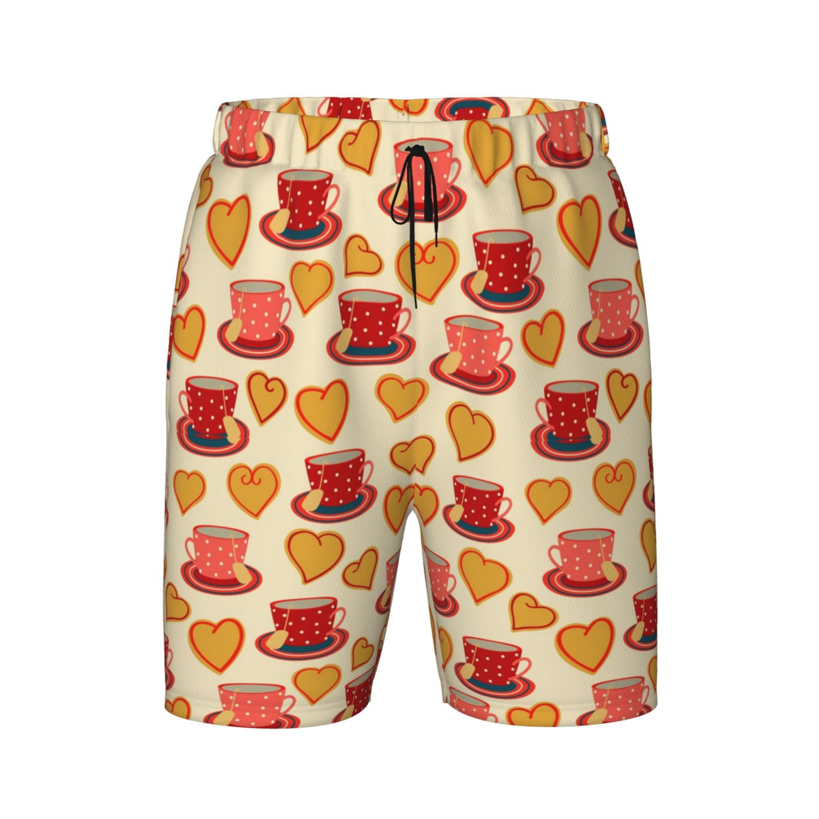 Vsdgher Cups of Tea Print Mens Swim Trunks Bathing Suit Compression ...