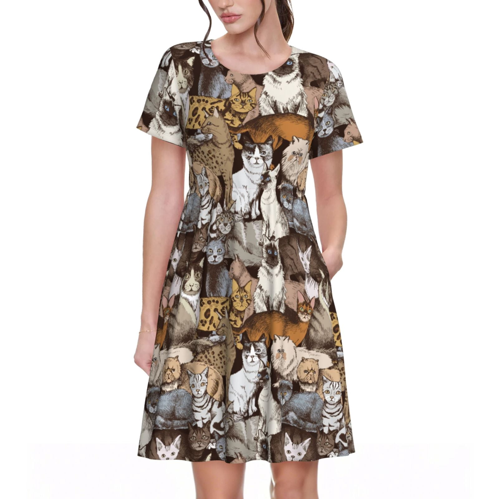 Vsdgher Cut Cats for Womens Summer 2025 Casual Midi Maxi Dresses ...