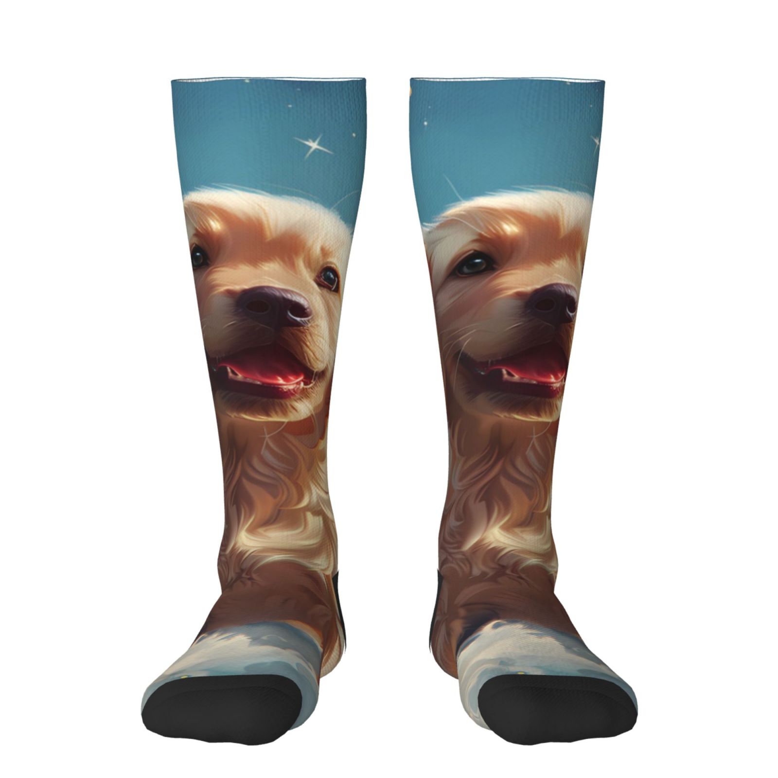 Vsdgher Cute Angel Winged Dog Print Thigh High Socks Extra Long ...