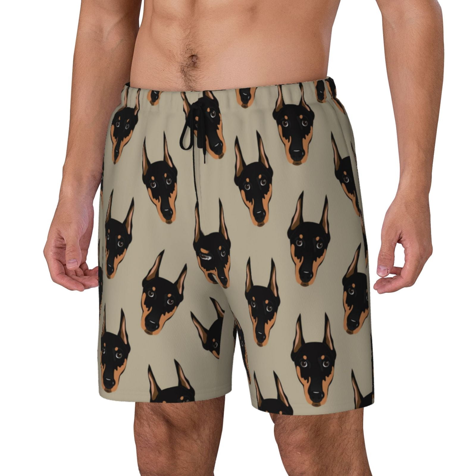 Vsdgher Cute Black Dog for Mens Swim Trunks with Compression Liner Swim ...