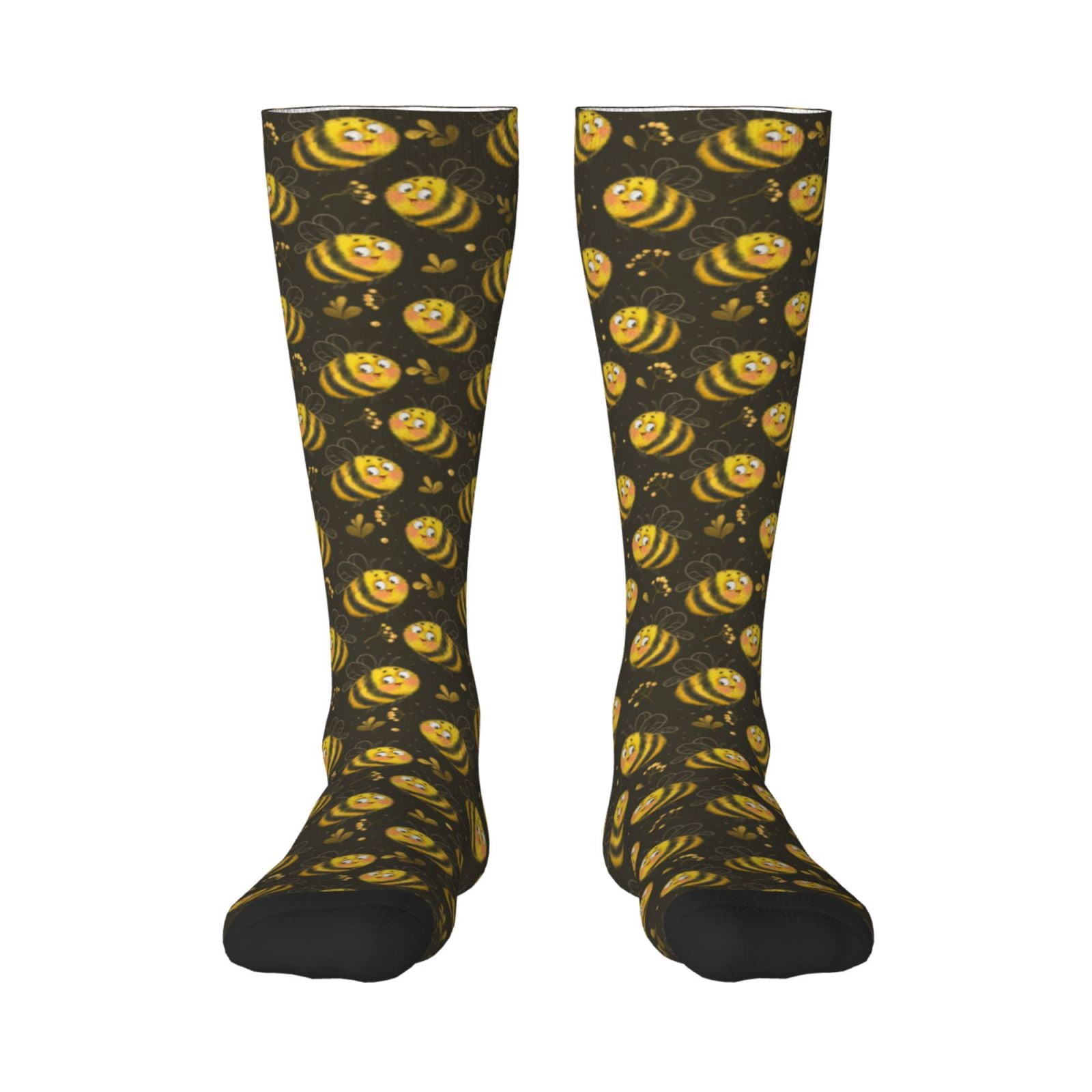Vsdgher Cute Cartoon Bees Print Thigh High Socks Extra Long Stretchy ...