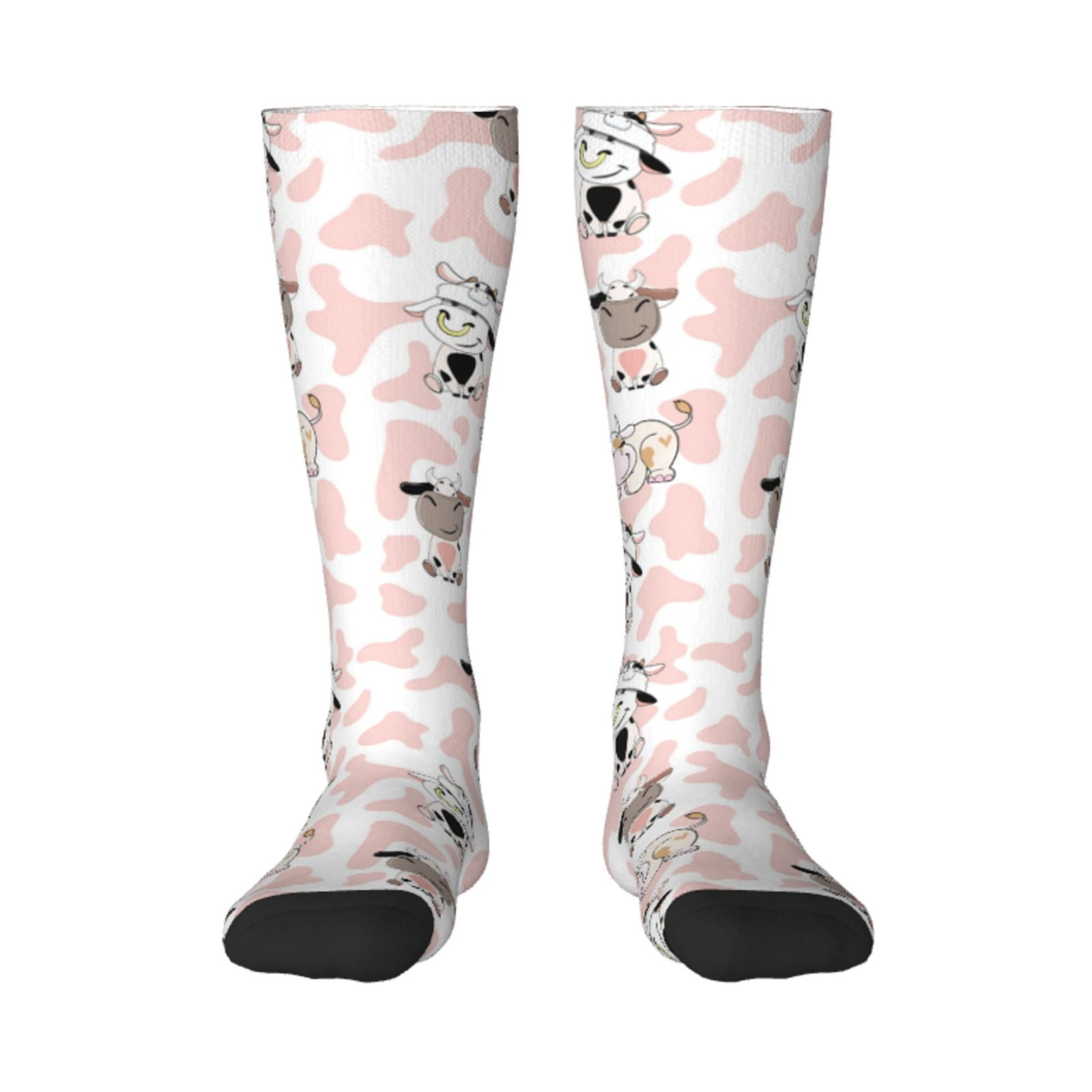 Vsdgher Cute Cartoon Cows Print Thigh High Socks Extra Long Stretchy ...