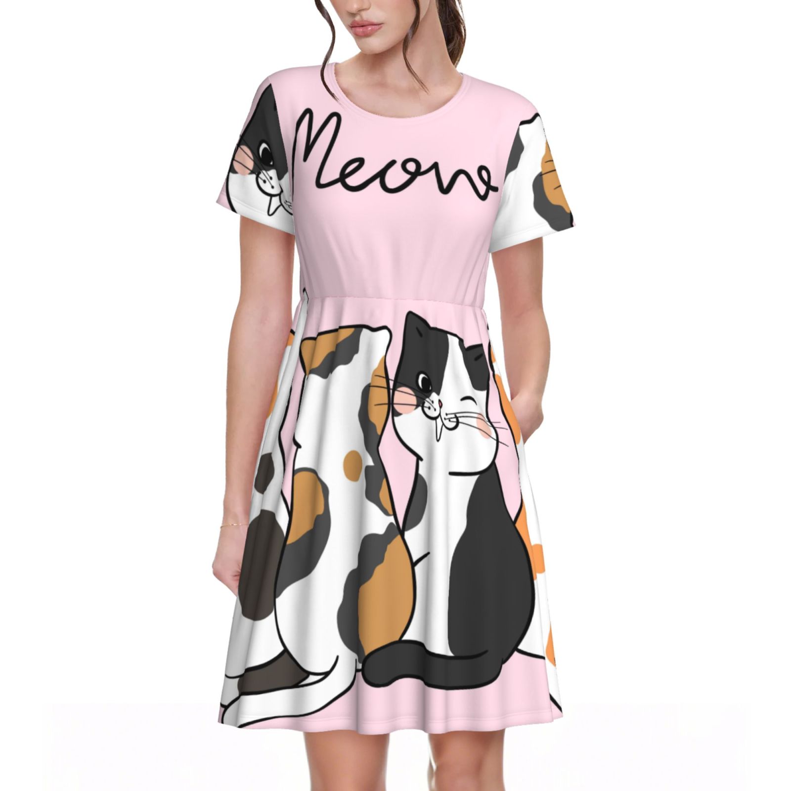 Vsdgher Cute Cats for Womens Summer 2025 Casual Midi Maxi Dresses ...