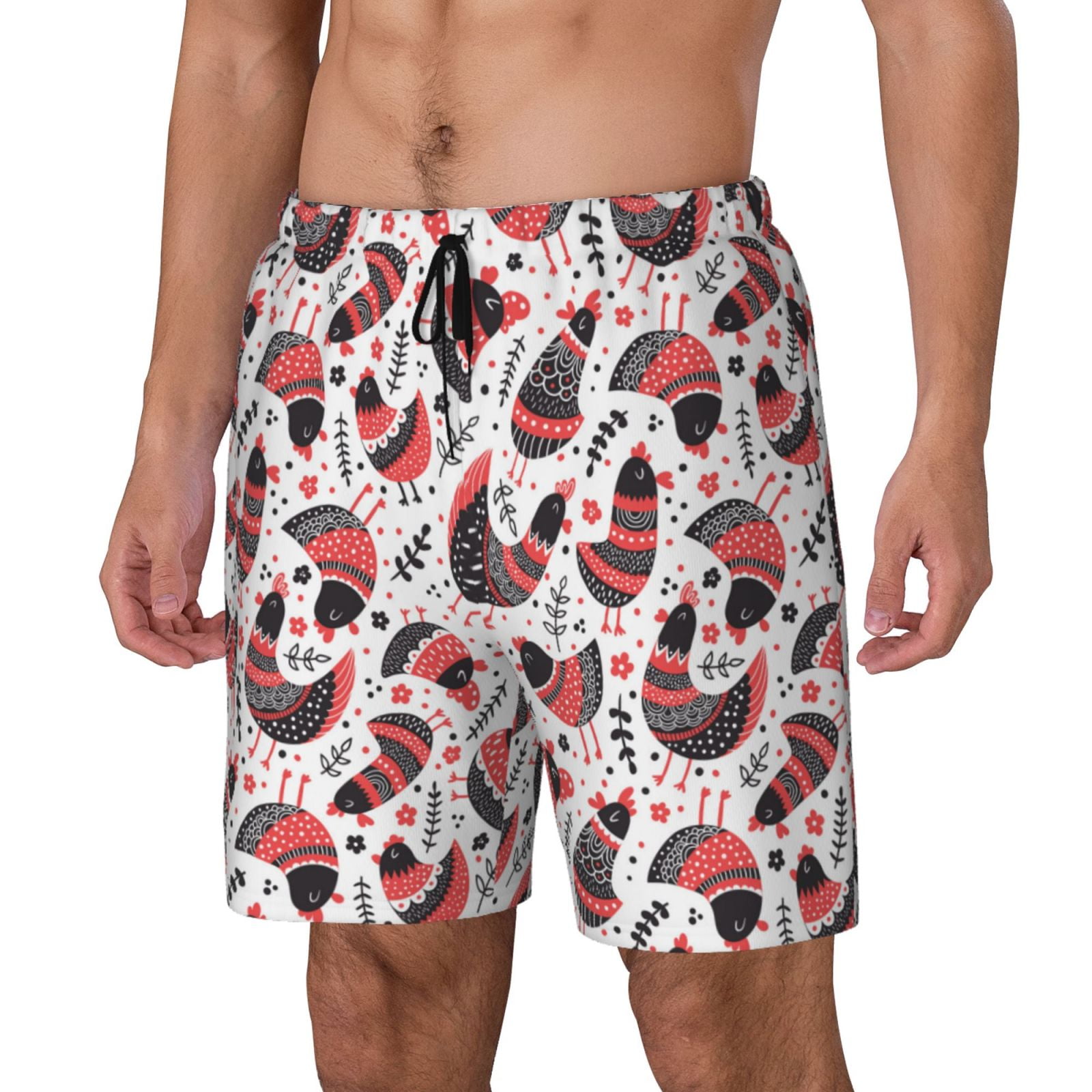 Vsdgher Cute Chickens for Mens Swim Trunks with Compression Liner Swim ...