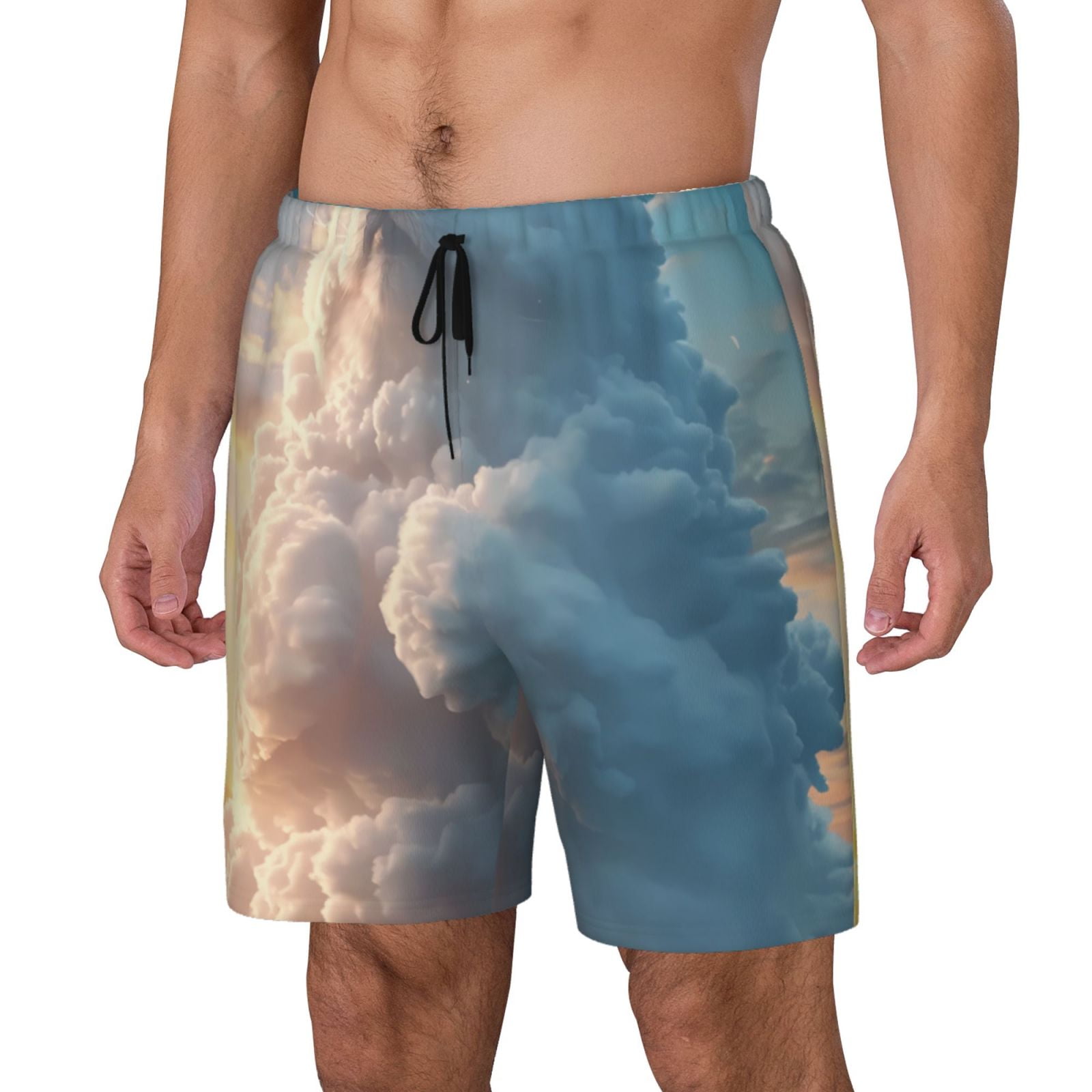 Vsdgher Cute Cloud Cat for Mens Swim Trunks with Compression Liner Swim ...