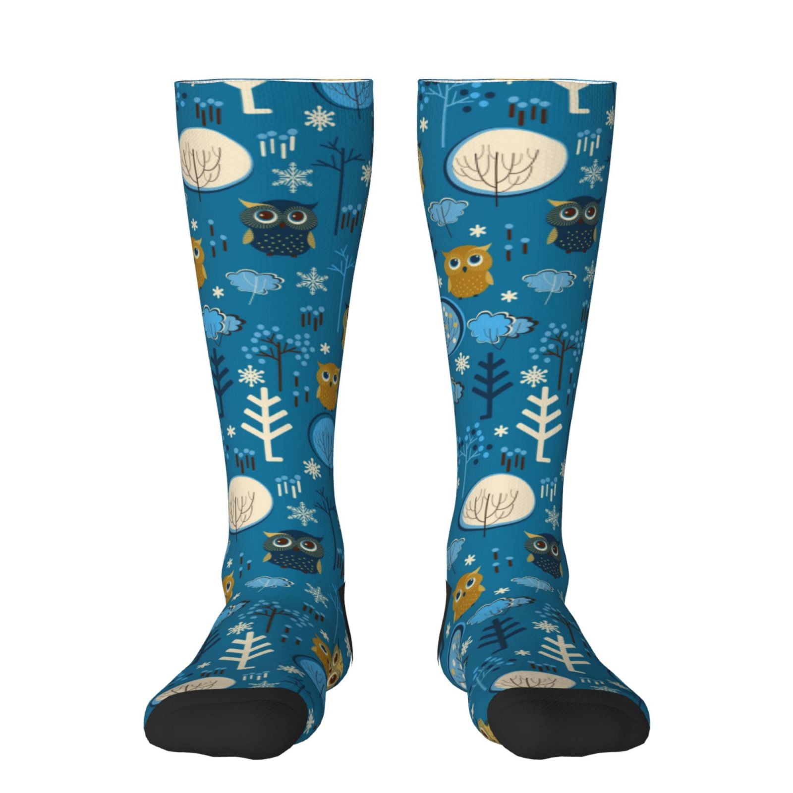 Vsdgher Cute Colorful Owls And Trees Print Thigh High Socks Extra Long ...