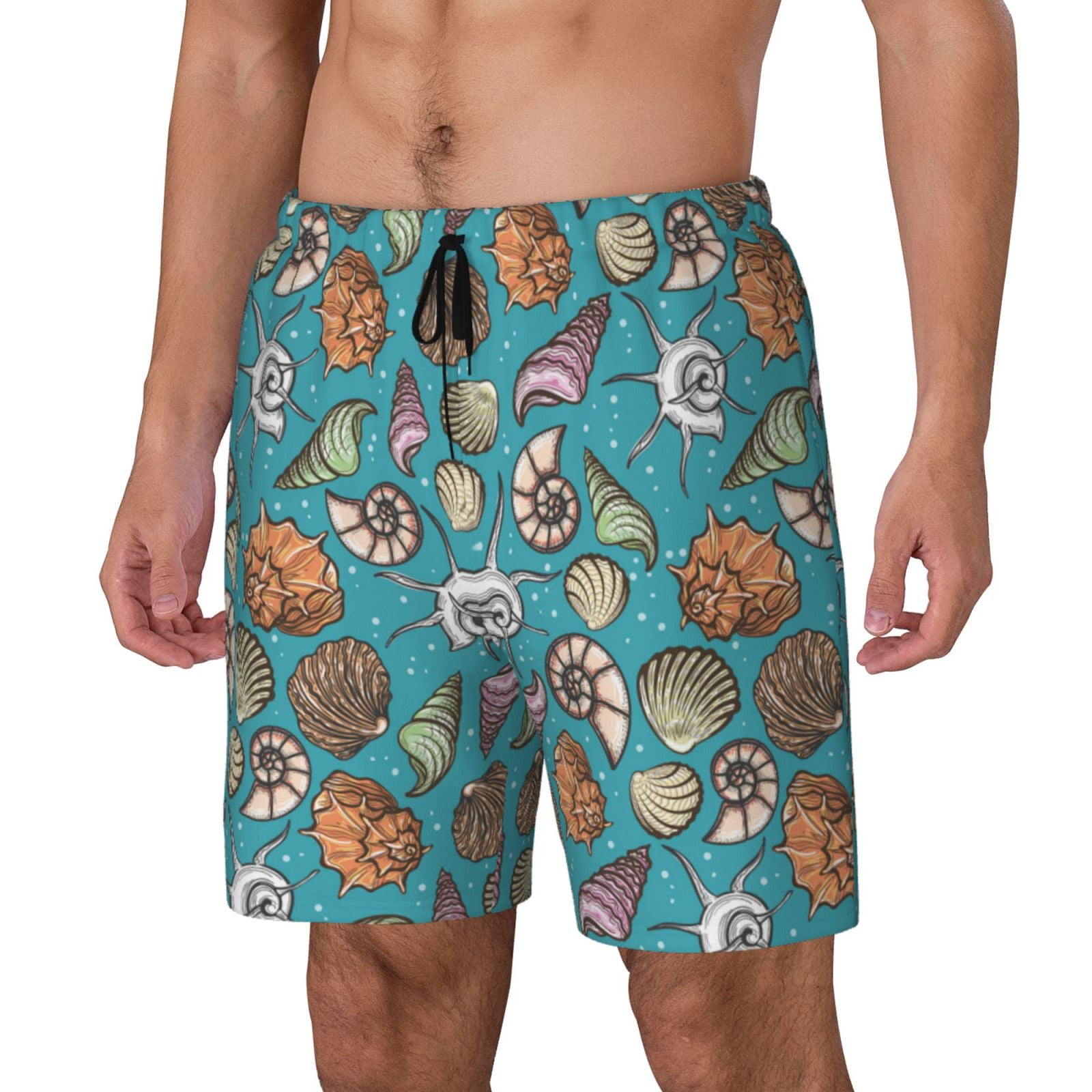 Vsdgher Cute Conch for Mens Swim Trunks with Compression Liner Swim ...