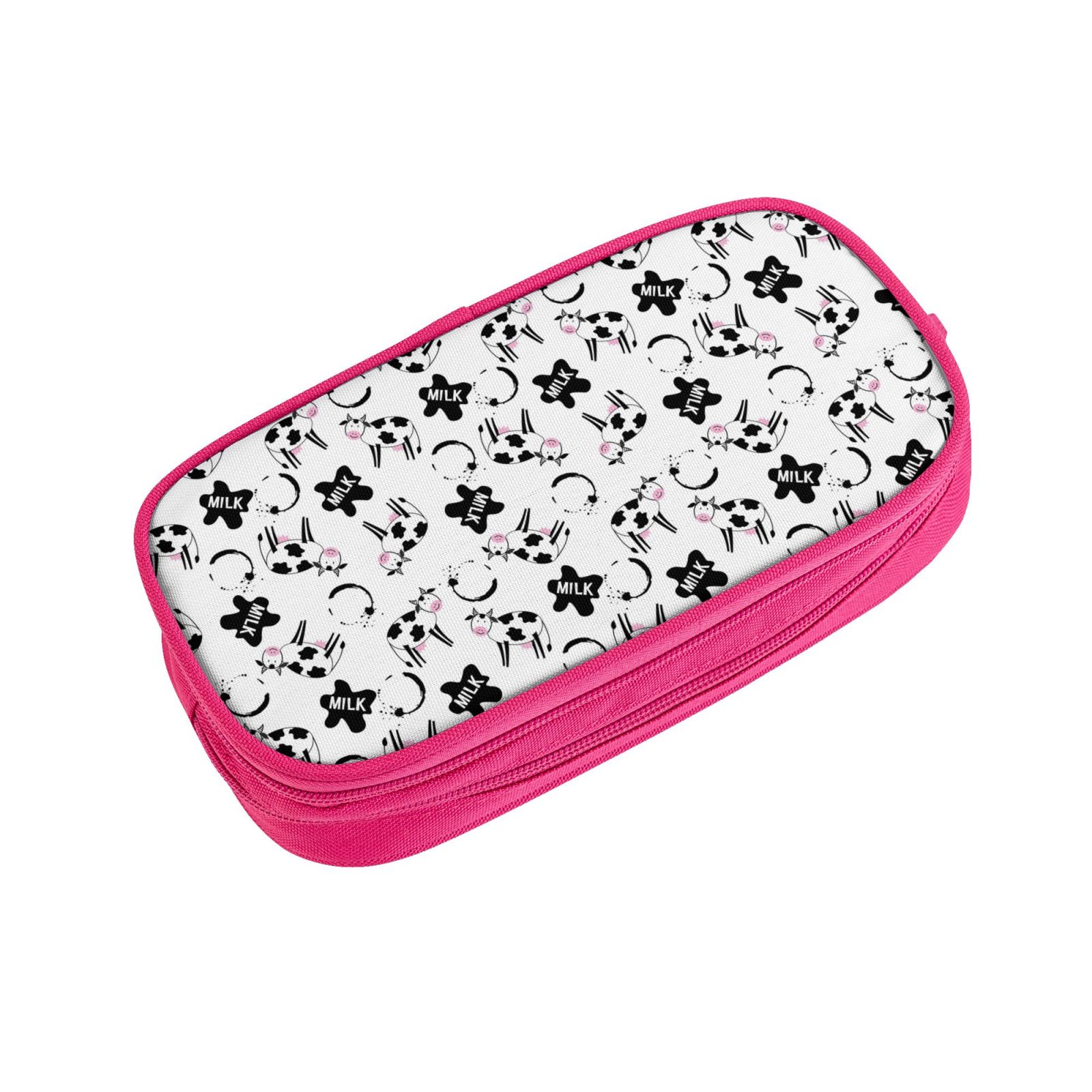 Vsdgher Cute Cow and Milk Stains Print Large Capacity Pencil Case Pouch ...
