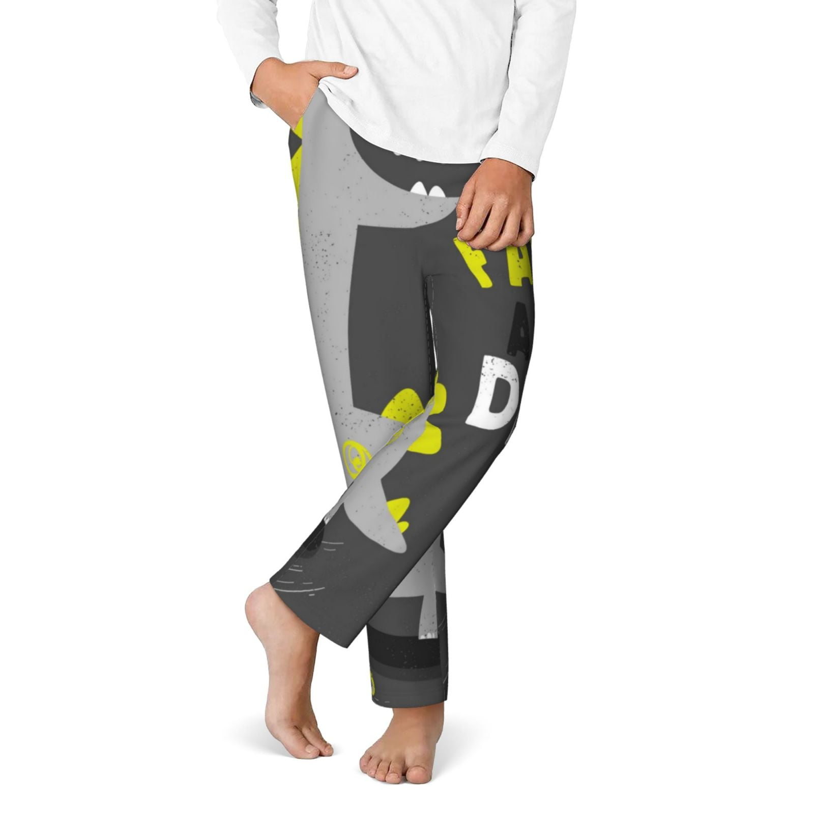 Vsdgher Cute Dinosaur Print Kids Pajama Pants,Long Sleep Plaid Pants ...