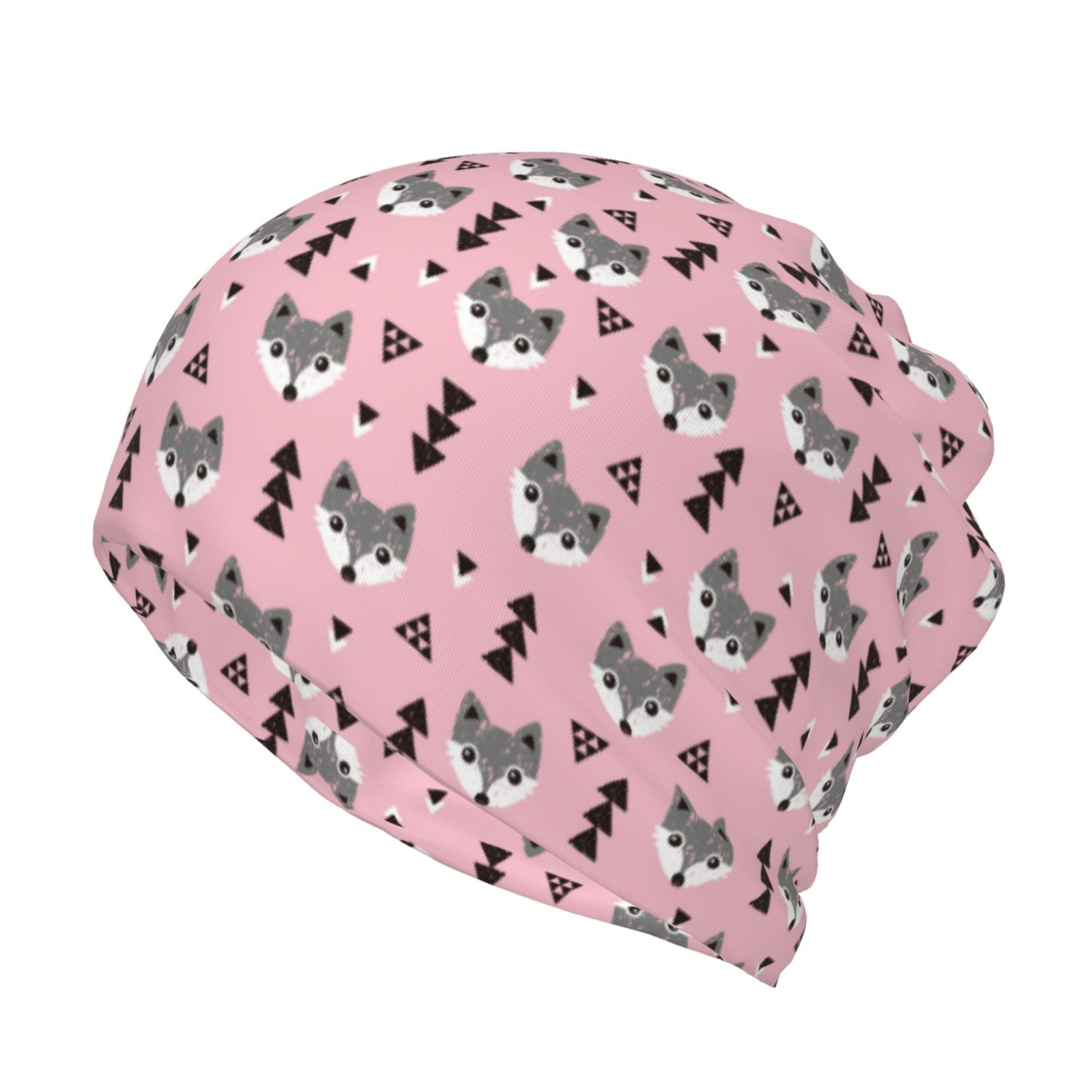 Vsdgher Cute Fox Pink Tree Slouchy Beanie Hat for Men/Women, Skull Cap ...