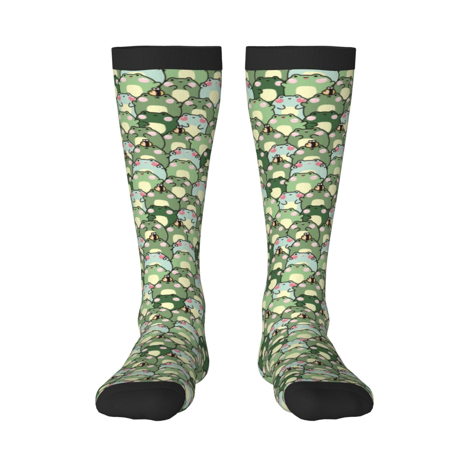 Vsdgher Cute Frog Print Thigh High Socks Extra Long Stretchy Sock Women ...