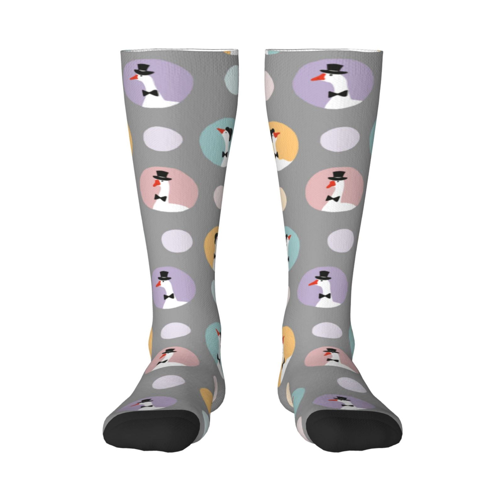 Vsdgher Cute Geese Print Thigh High Socks Extra Long Stretchy Sock ...