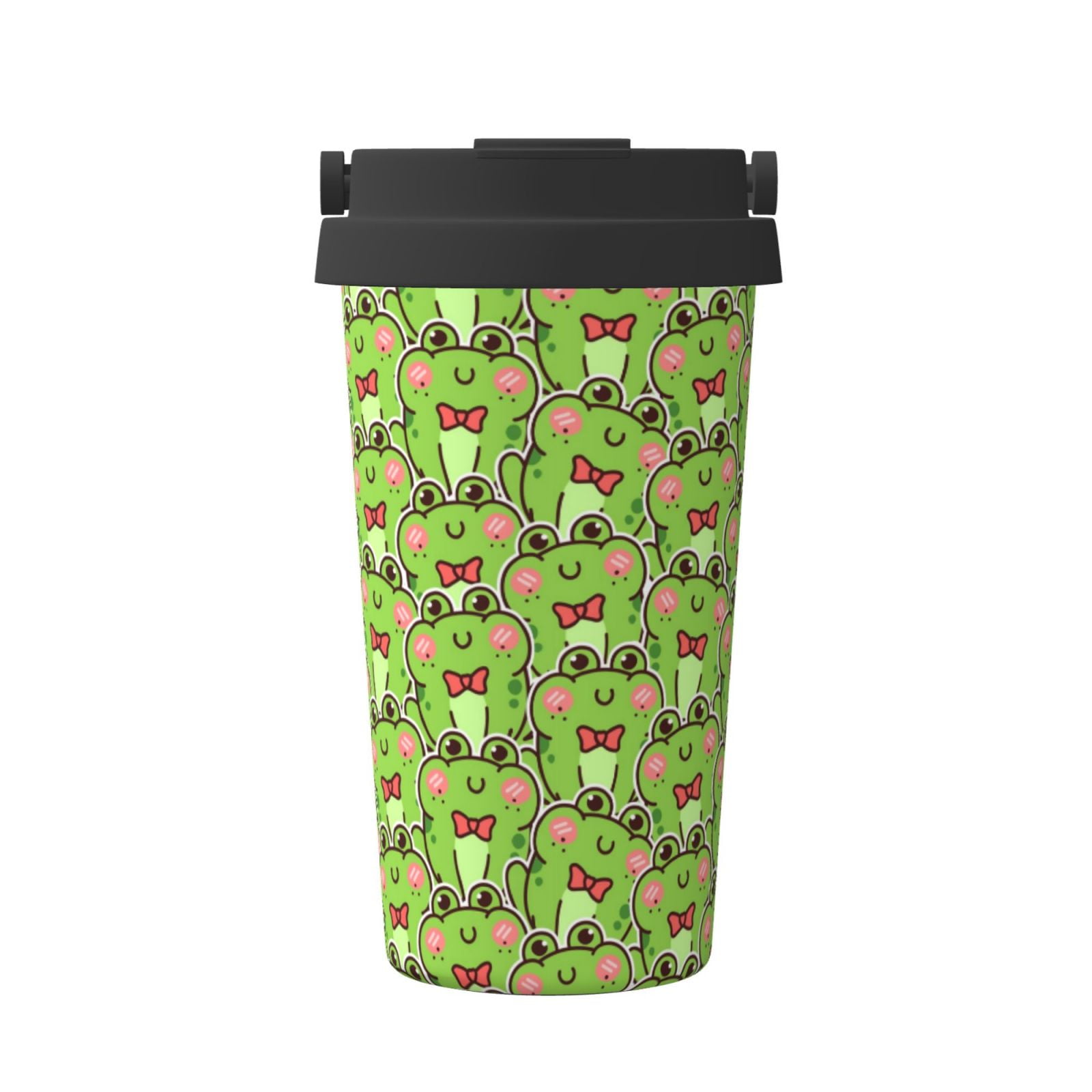 Vsdgher Cute Green Frog Coffee Mug Pobtable To Stainless Steel Coffee ...