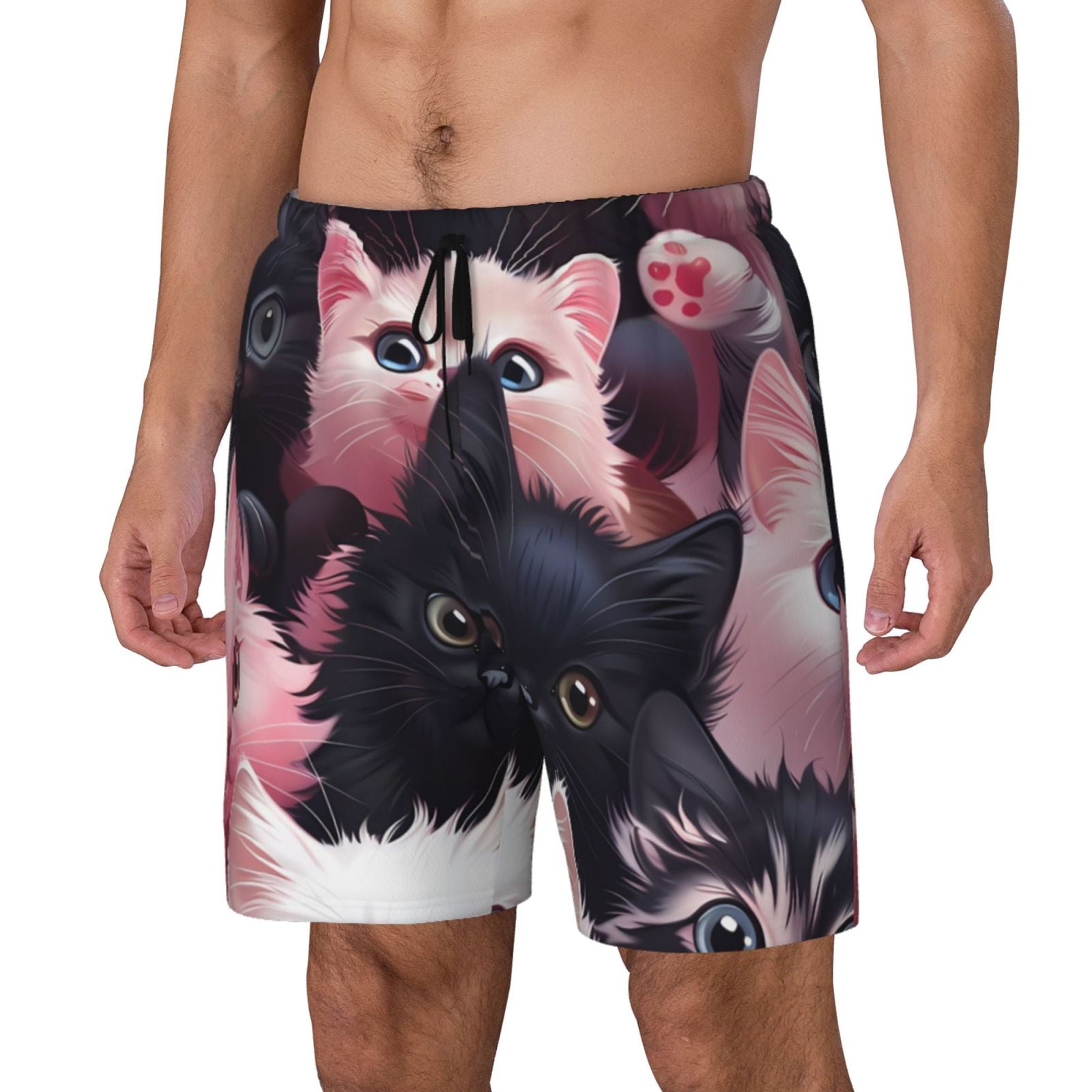 Vsdgher Cute Kittens Group Portrait for Mens Swim Trunks with ...