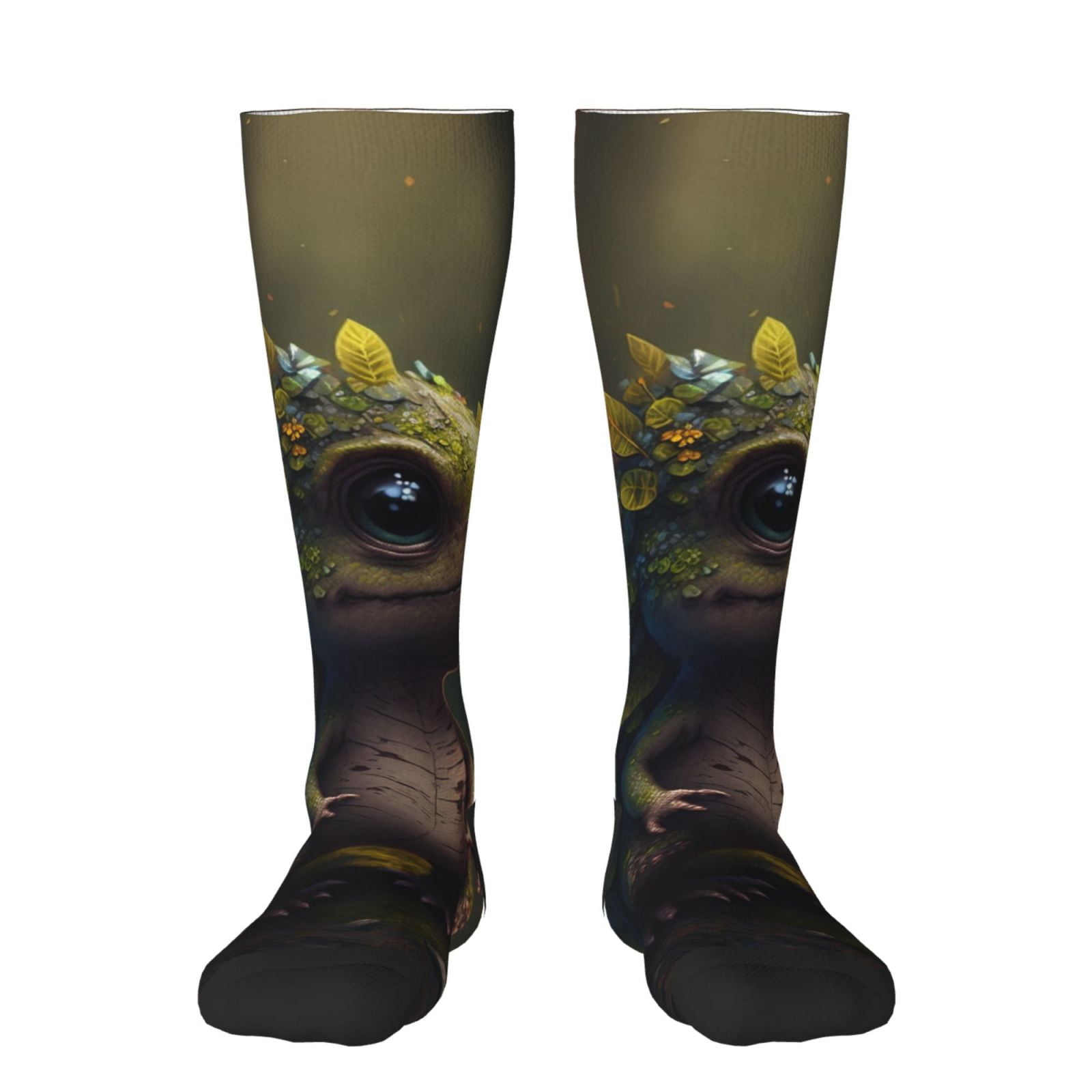 Vsdgher Cute Leaf Animal Print Thigh High Socks Extra Long Stretchy ...