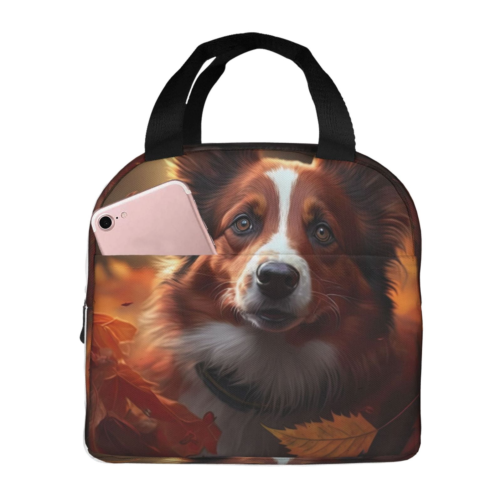 Vsdgher Cute Maple Leaf Puppy Lunch Bag, Lunch Box for Women Adult Men ...