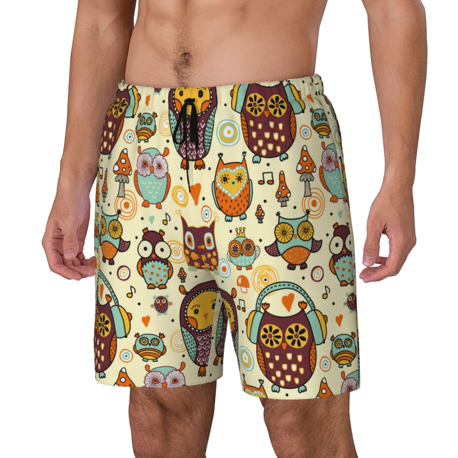 Vsdgher Cute Owls for Mens Swim Trunks with Compression Liner Swim ...