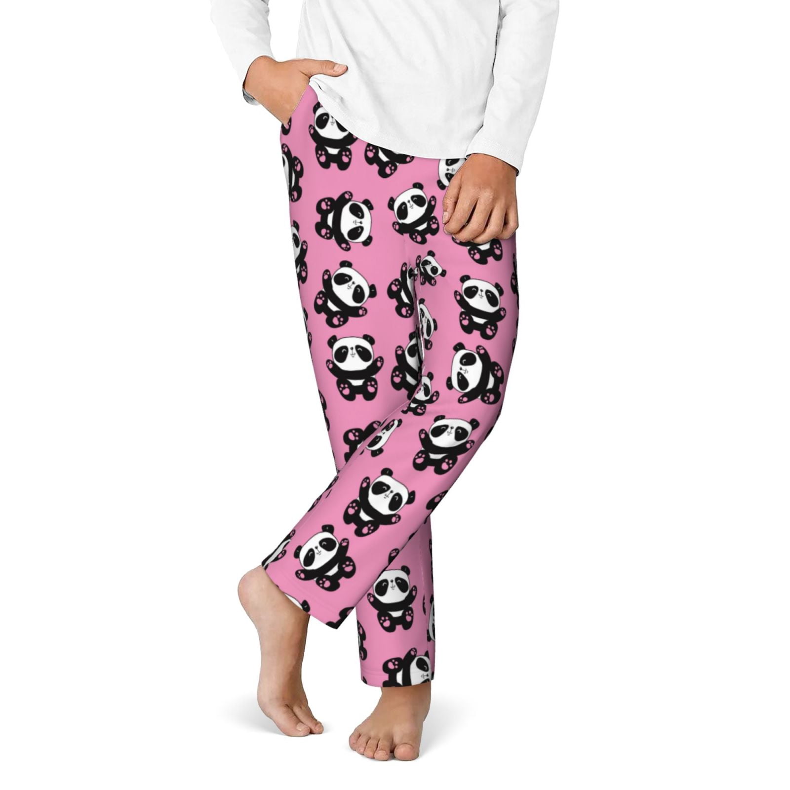 Vsdgher Cute Panda Print Kids Pajama Pants,Long Sleep Plaid Pants Soft ...