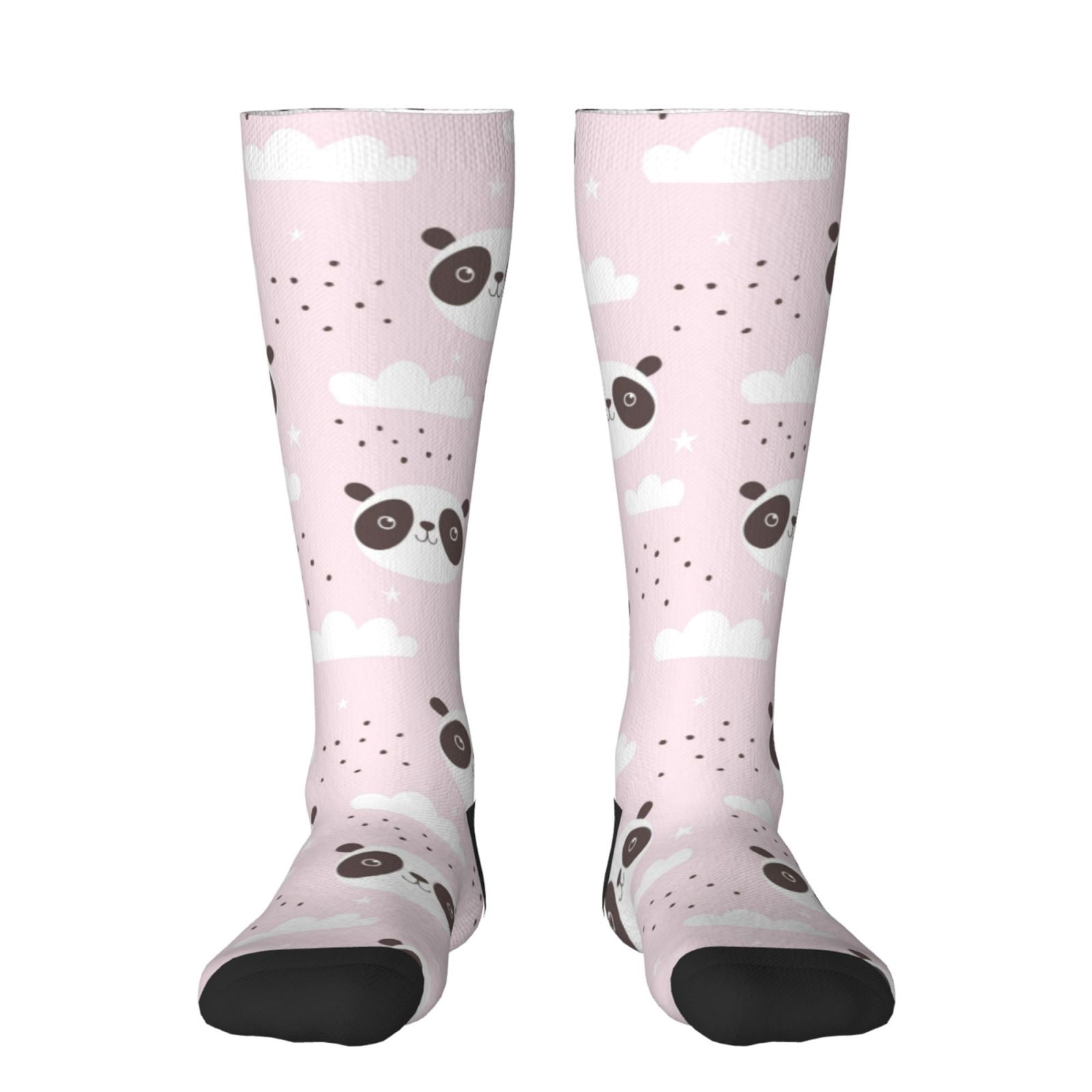 Vsdgher Cute Panda Print Thigh High Socks Extra Long Stretchy Sock ...