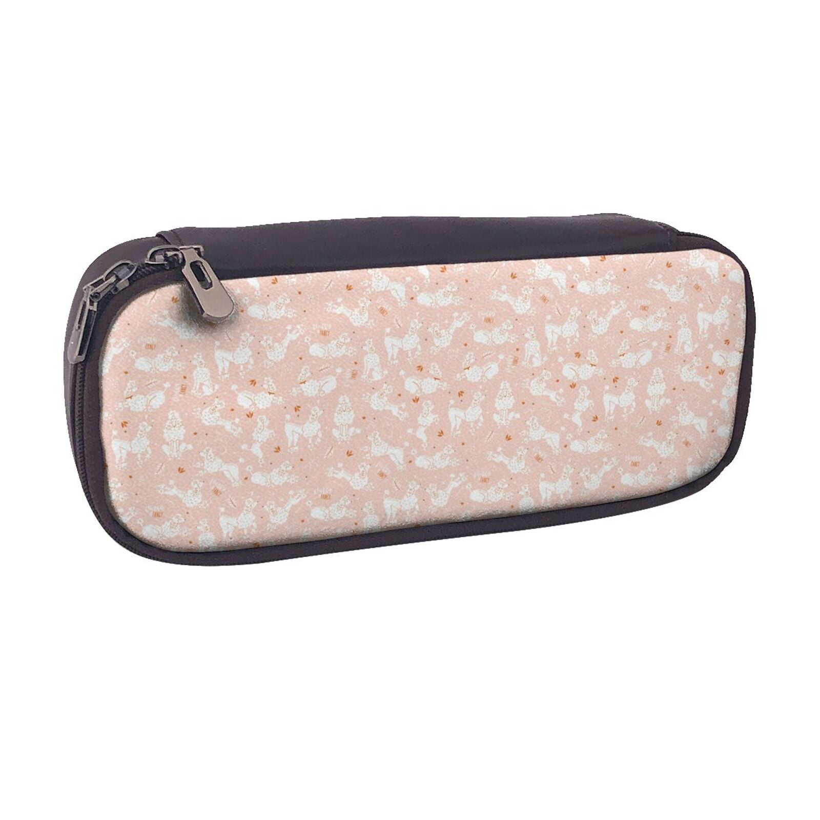 Vsdgher Cute Poodle Dog Print Pen Case Leather Pencil Pouch Markers ...