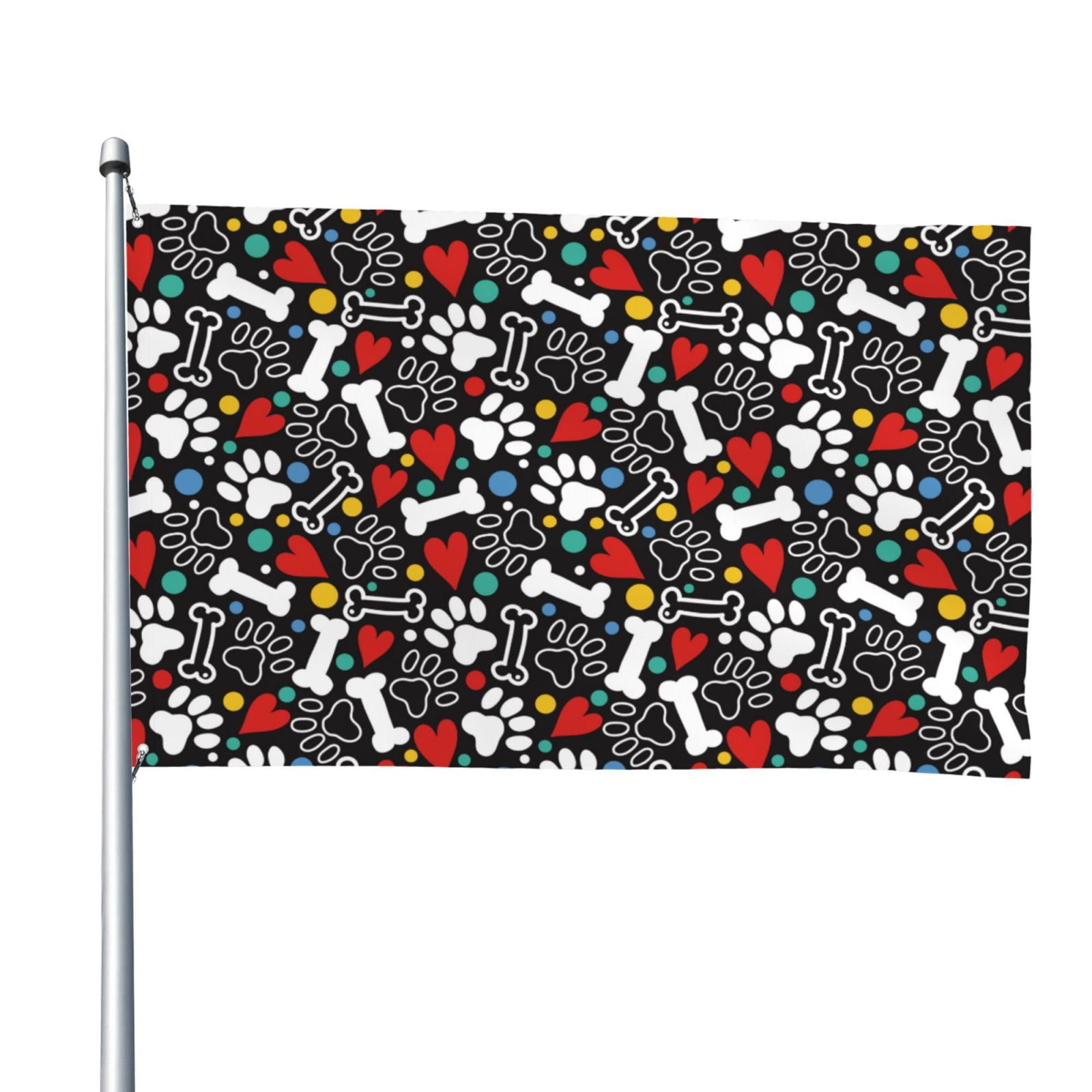 Vsdgher Cute Puppy Footprints Print Outdoor Decorative Flag 4x6ft ...