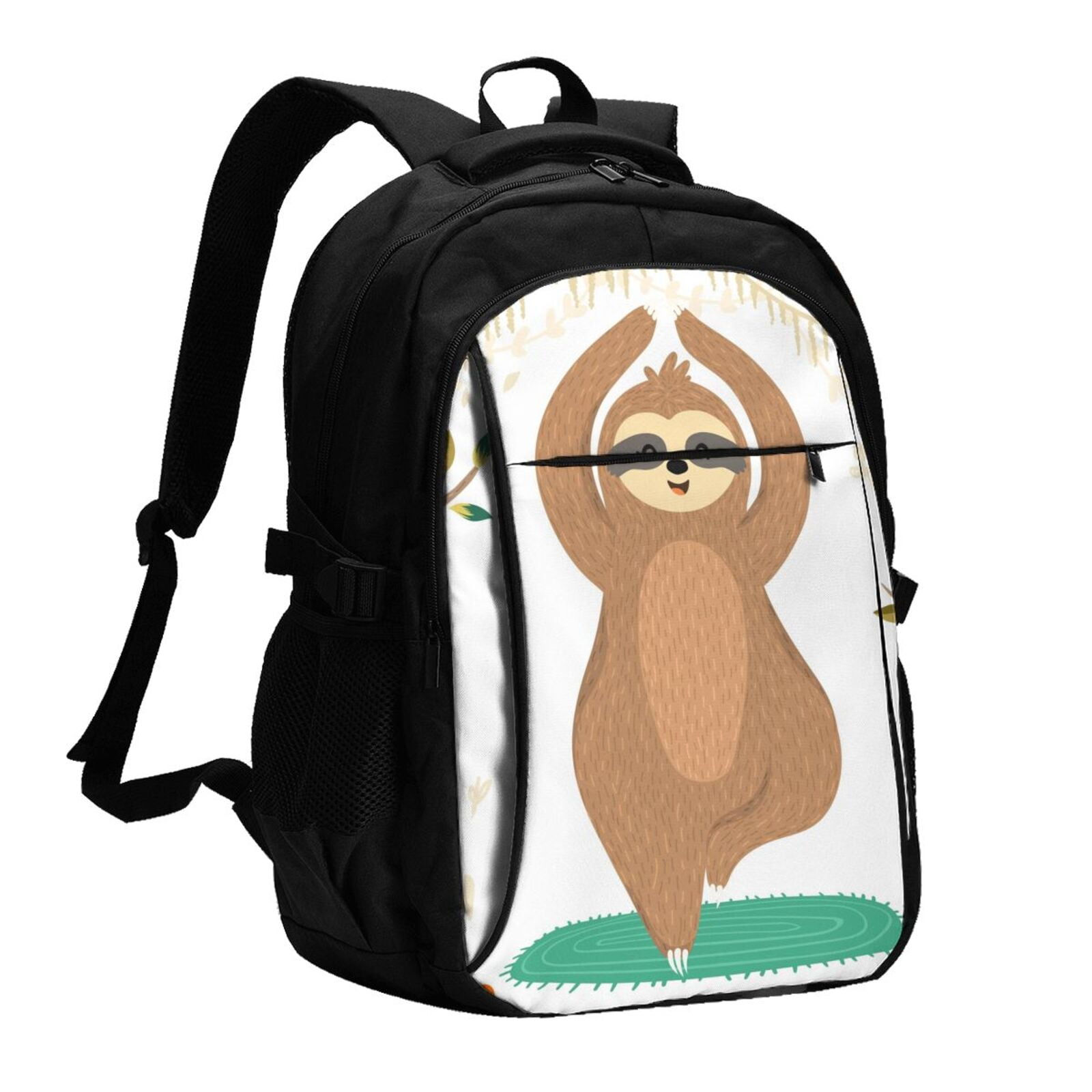 Vsdgher Cute Sloth In Yoga Pose Tree Print Travel Laptop Backpack ...