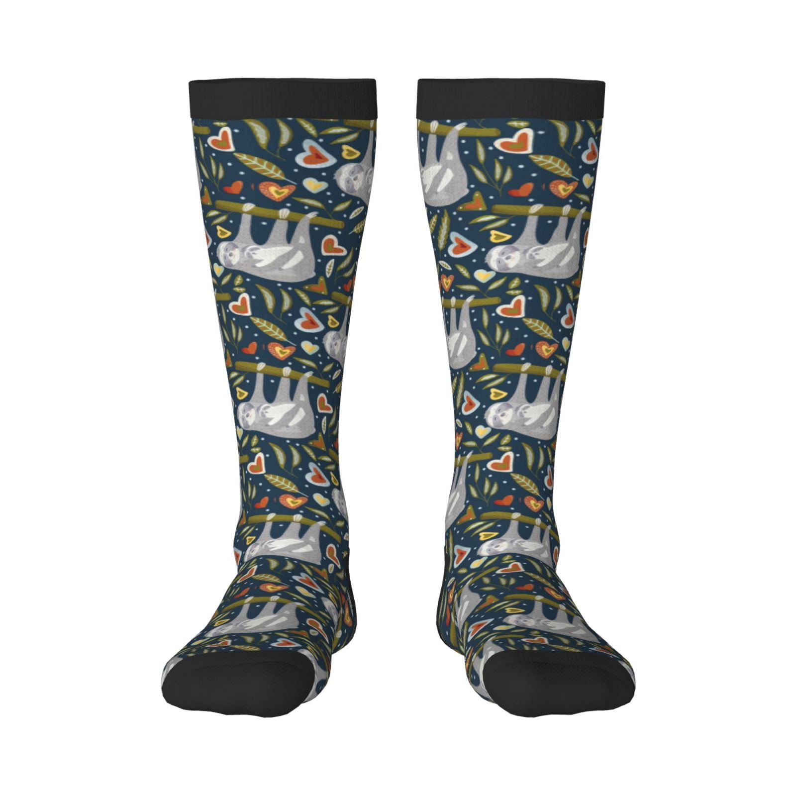 Vsdgher Cute Sloth Print Thigh High Socks Extra Long Stretchy Sock ...