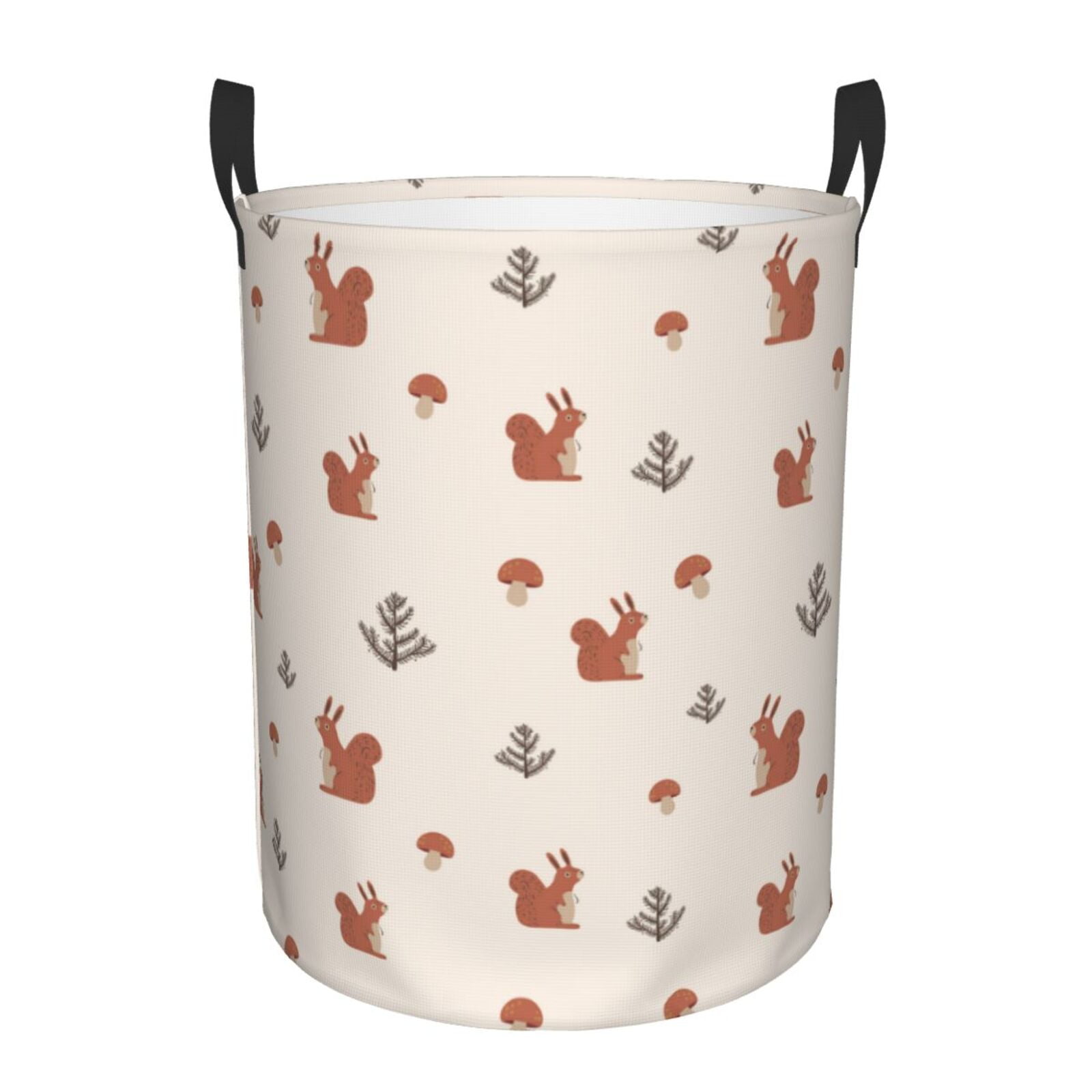 Vsdgher Cute Squirrel Waterproof Round Collapsible Large Laundry Basket with Handles - Perfect ...