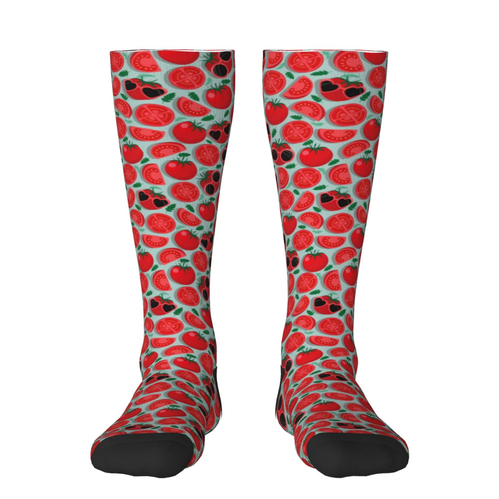 Vsdgher Cute Tomato Print Thigh High Socks Extra Long Stretchy Sock ...