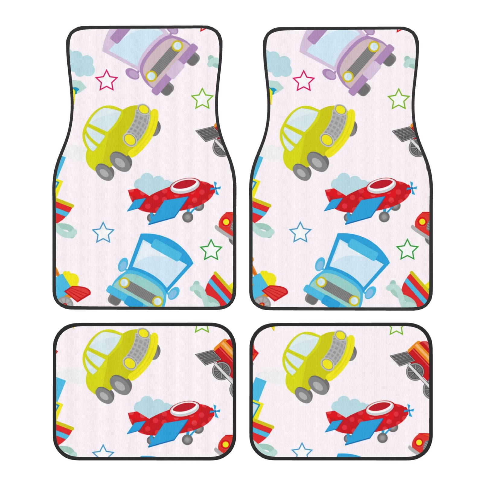 Vsdgher Cute Transport Car Foot Mat Set of 4 Pieces Universal Floor ...