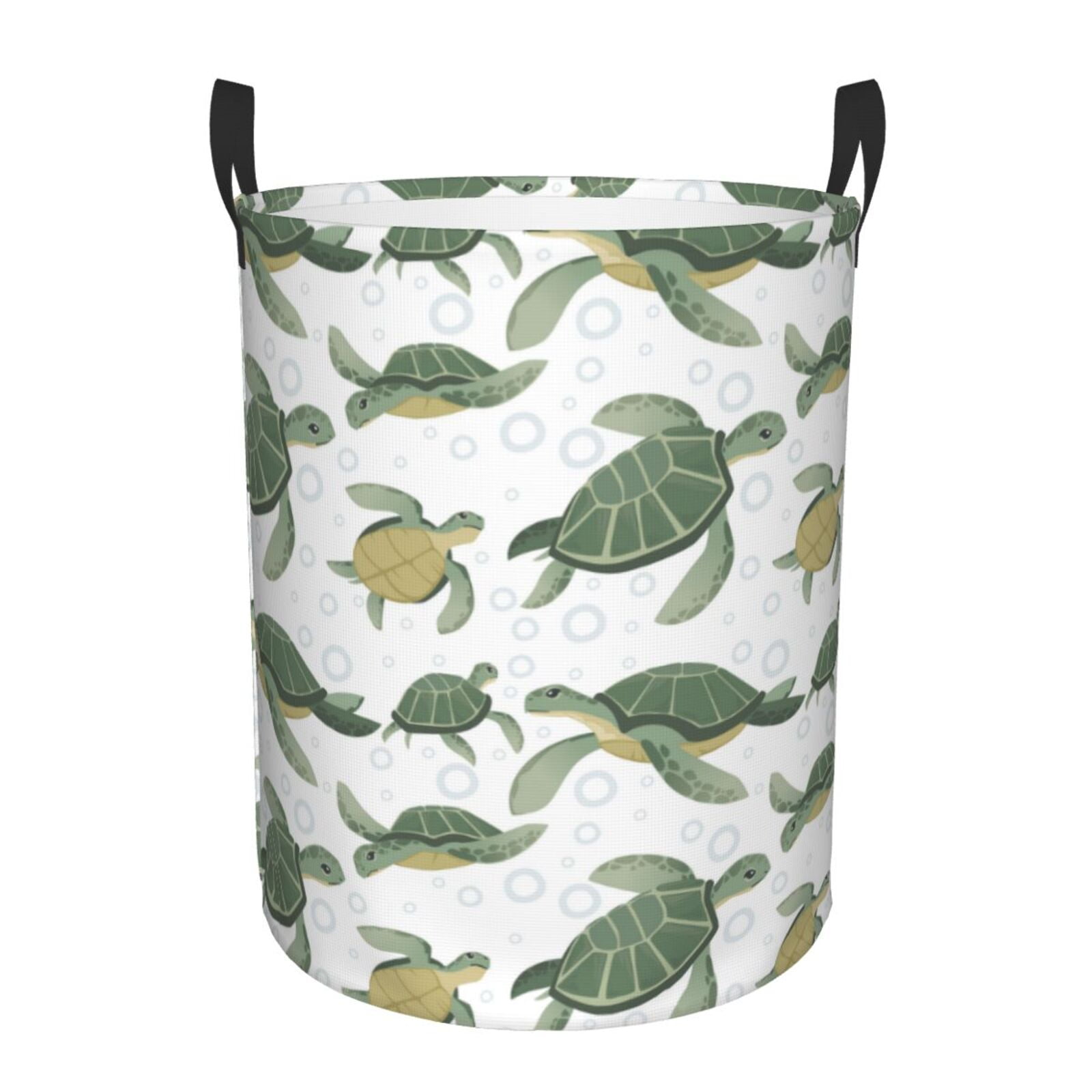 Vsdgher Cute Turtle Waterproof Round Collapsible Large Laundry Basket ...