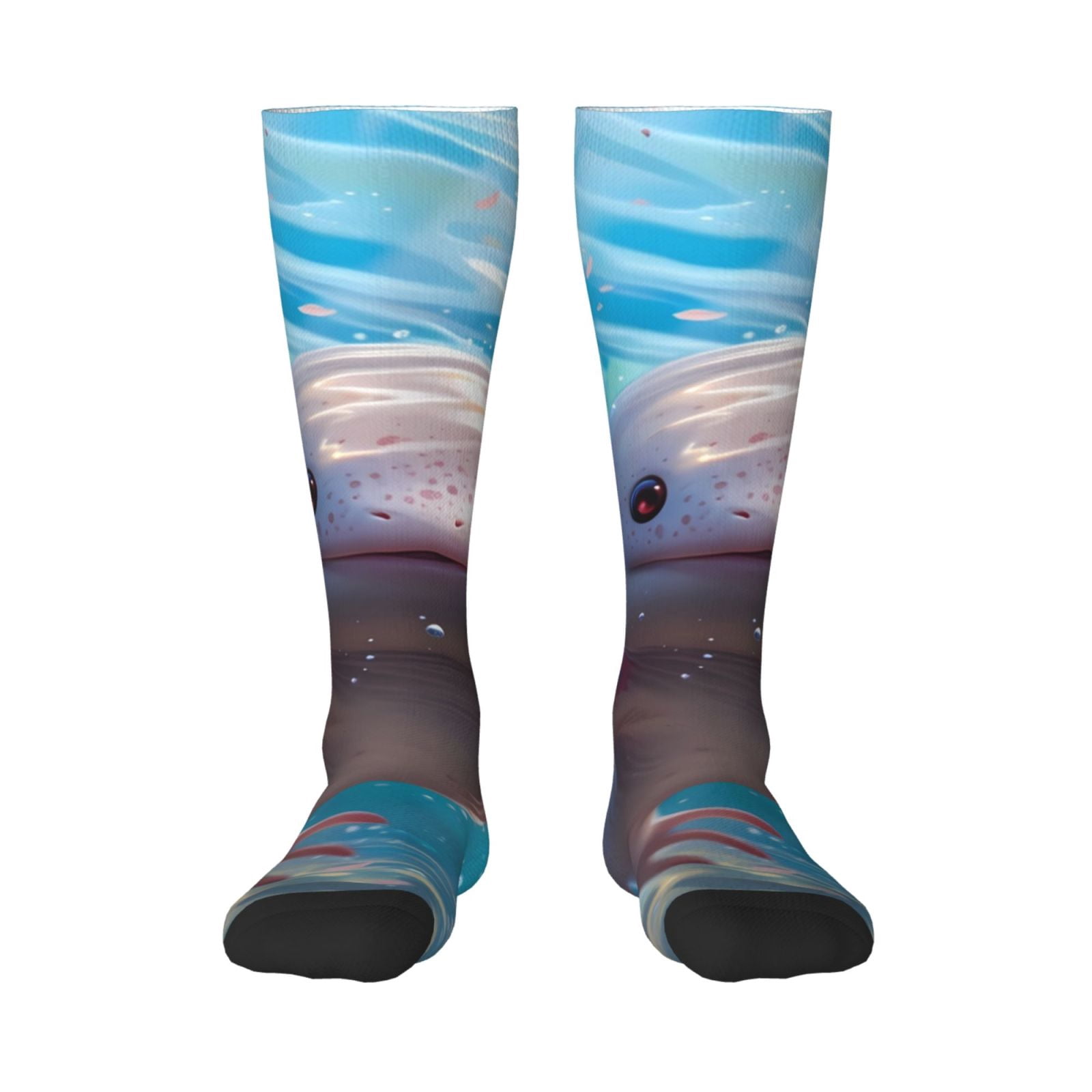 Vsdgher Cute Underwater Axolotl Print Thigh High Socks Extra Long ...