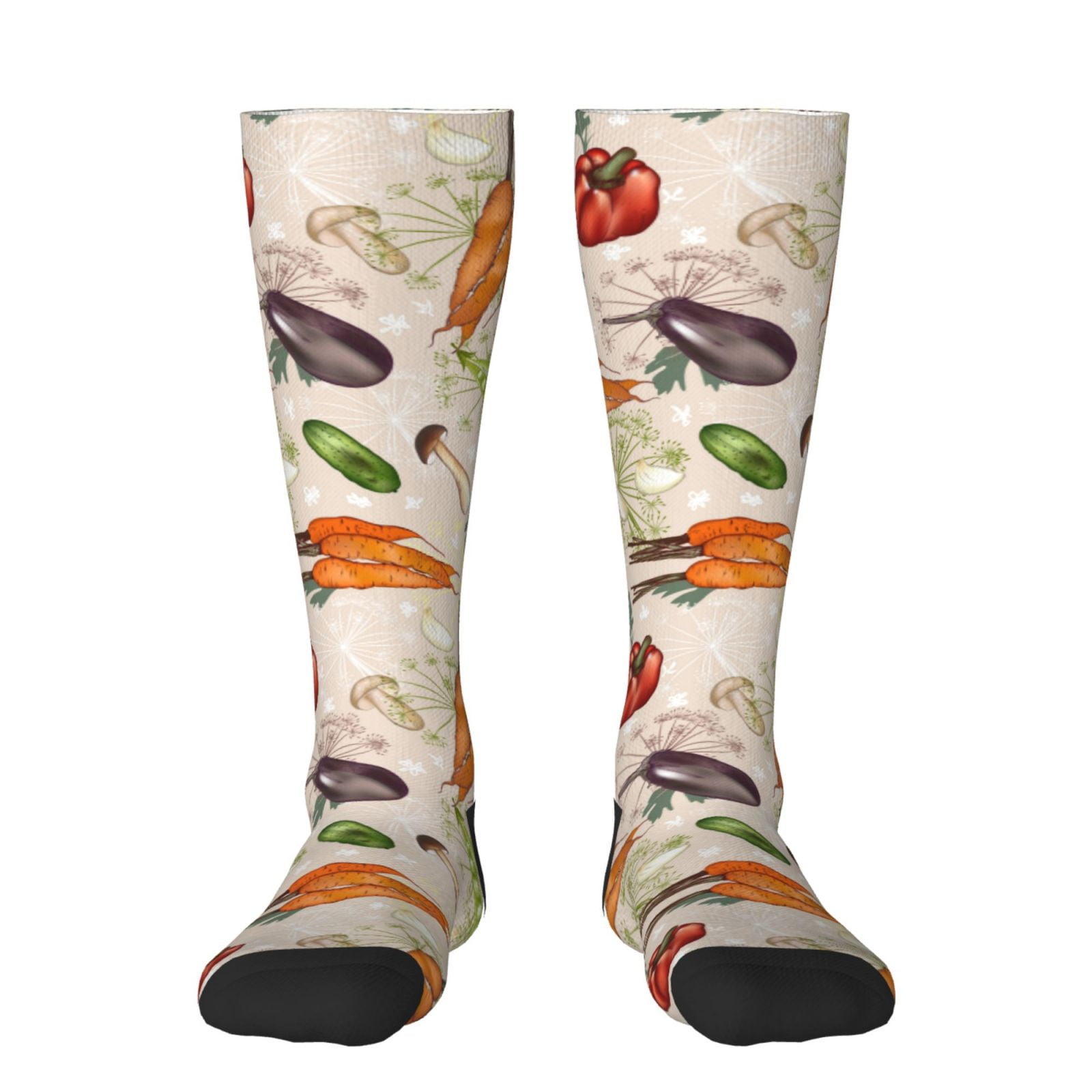 Vsdgher Cute Vegetables Print Thigh High Socks Extra Long Stretchy Sock ...