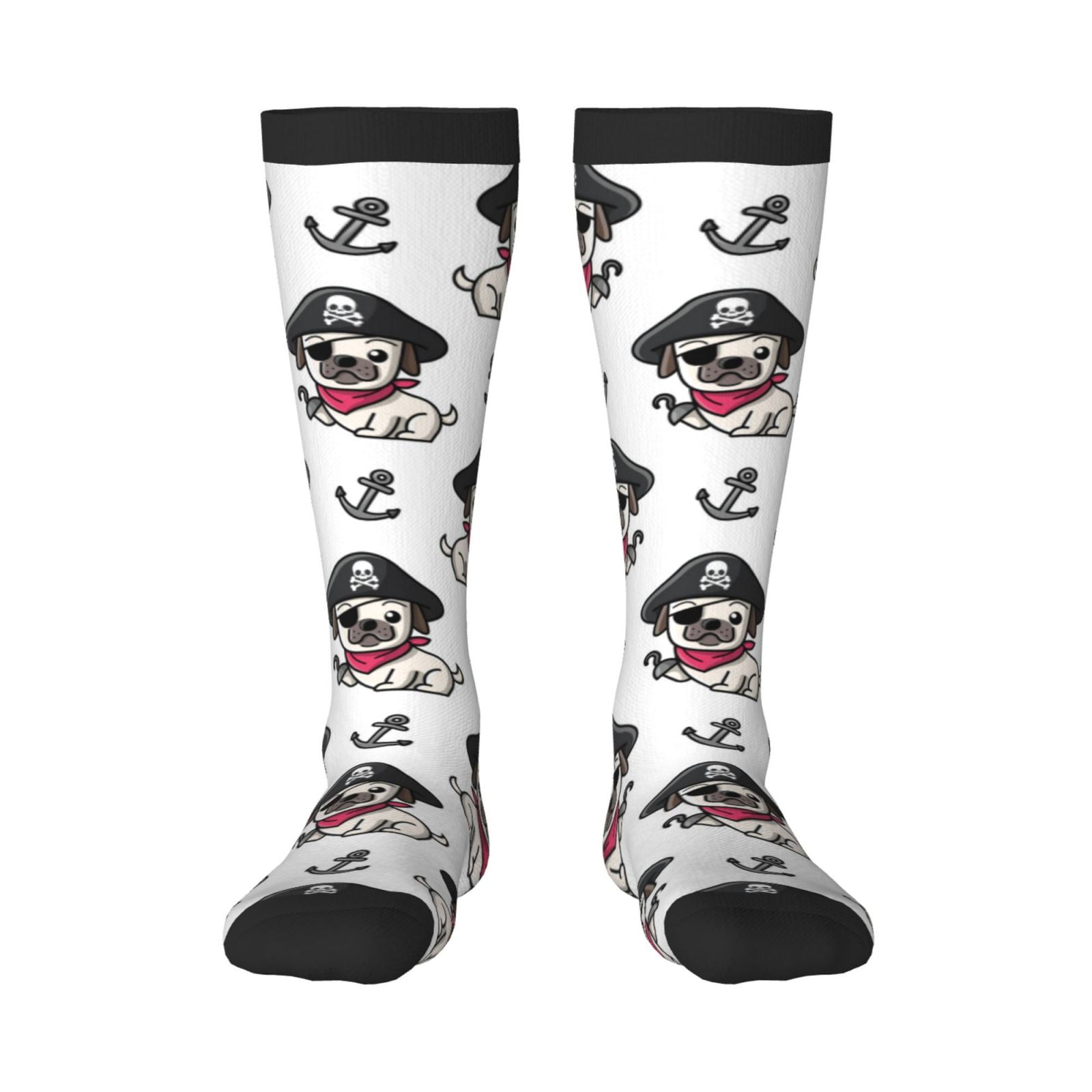 Vsdgher DOG IS WEARING PIRATE COSTUME Print Thigh High Socks Extra Long ...