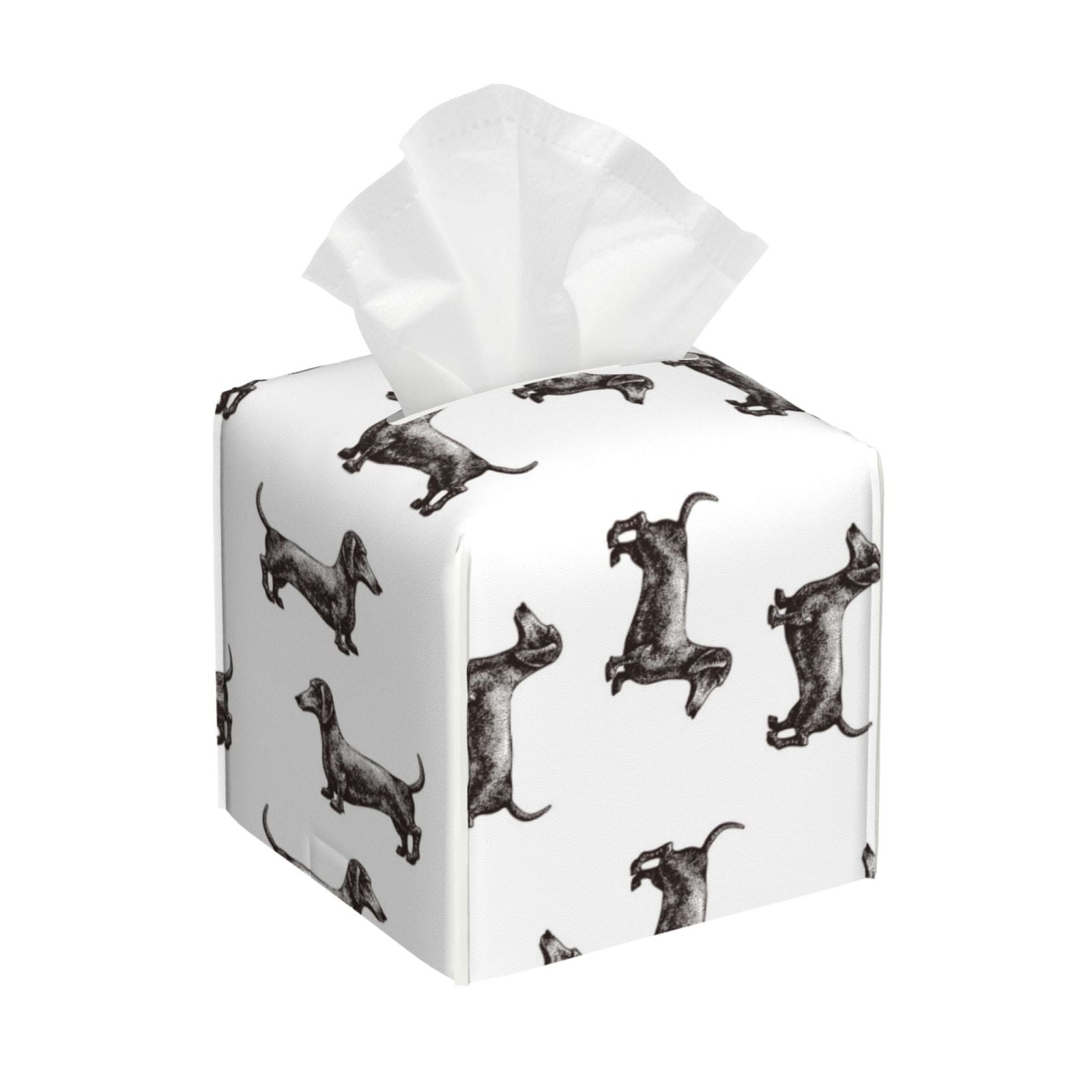 Vsdgher Dachshund Dog Puppy Pattern Tissue Box Cover Holder, Square ...