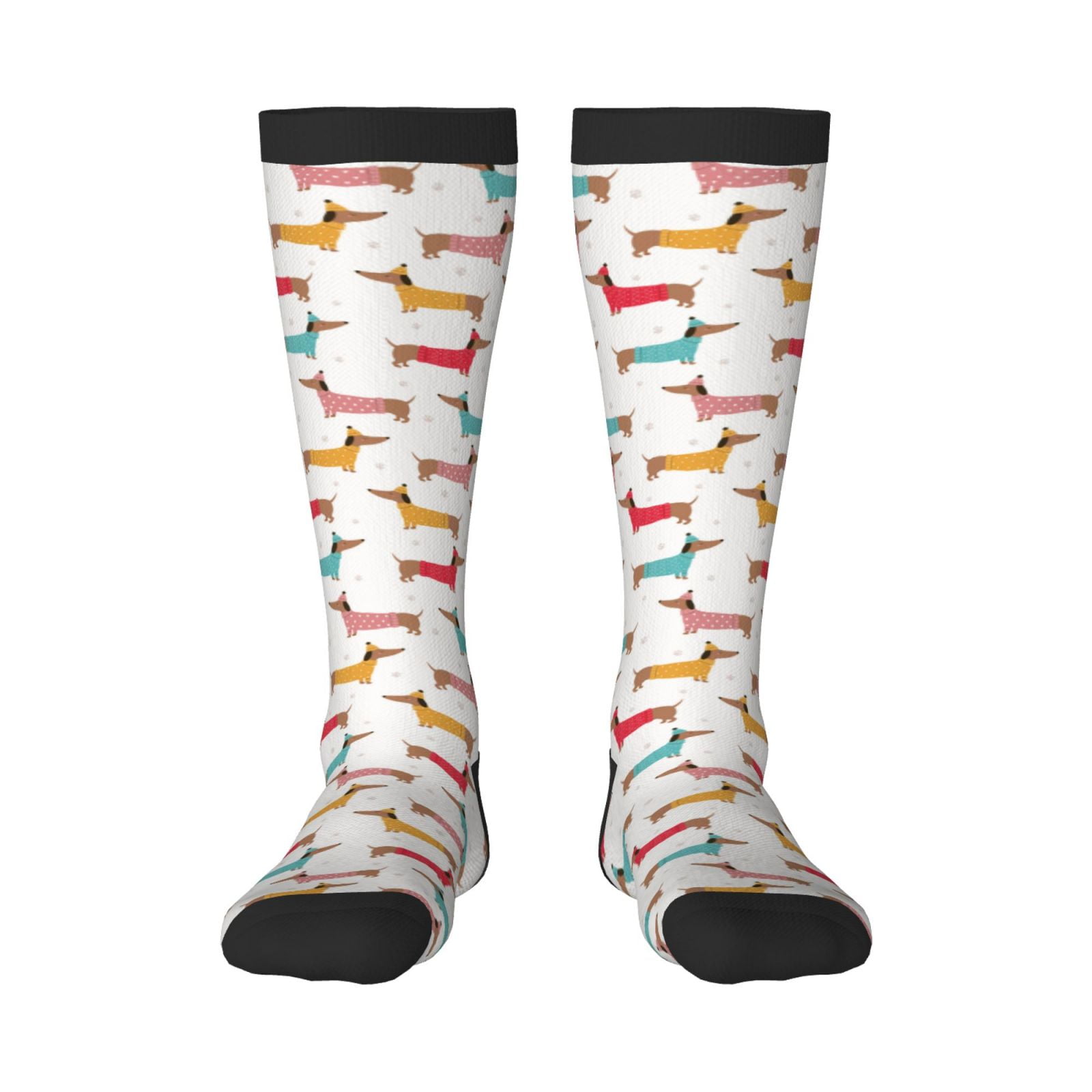 Vsdgher Dachshund Dog Puppy Print Thigh High Socks Extra Long Stretchy ...