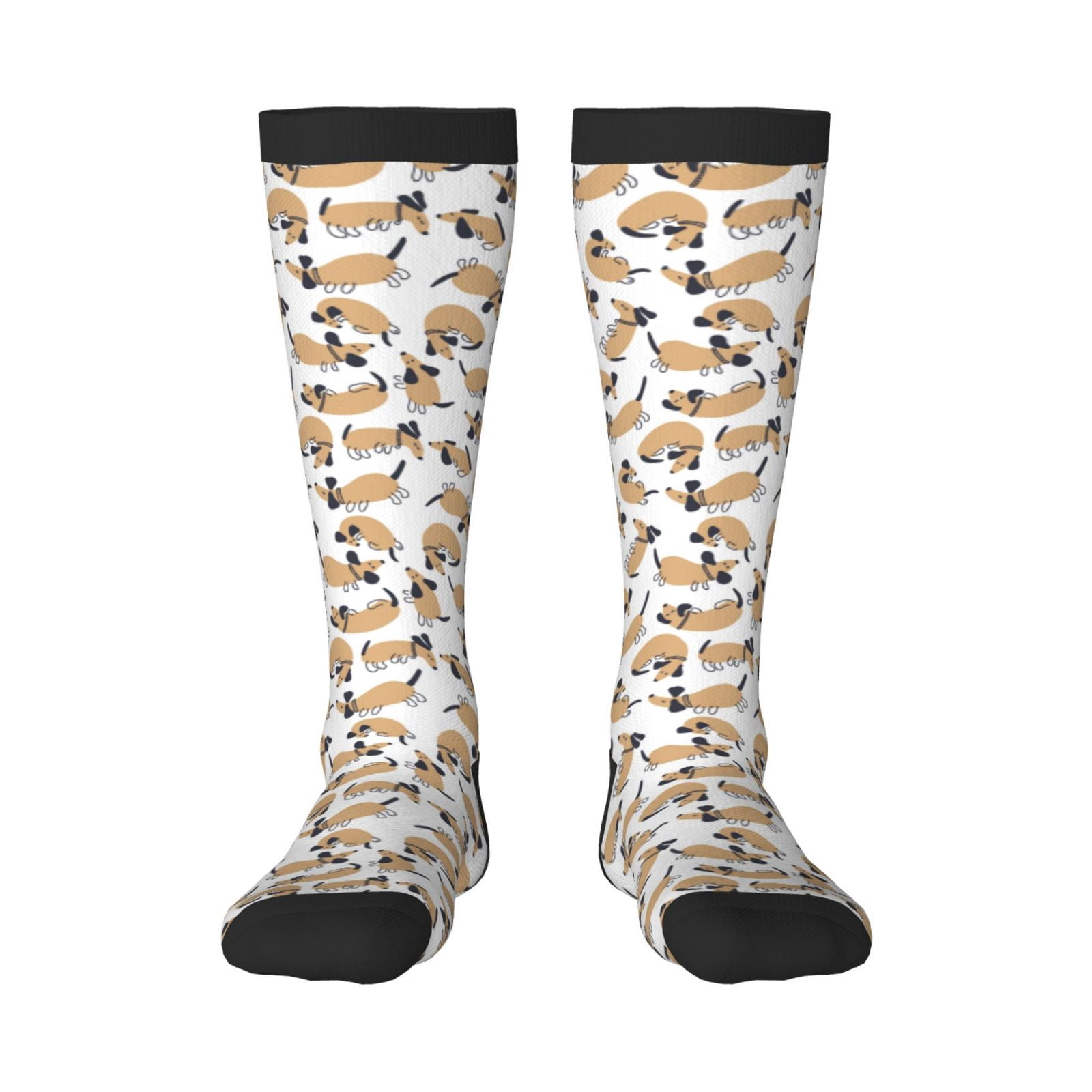 Vsdgher Dachshund Dog Puppy Print Thigh High Socks Extra Long Stretchy ...