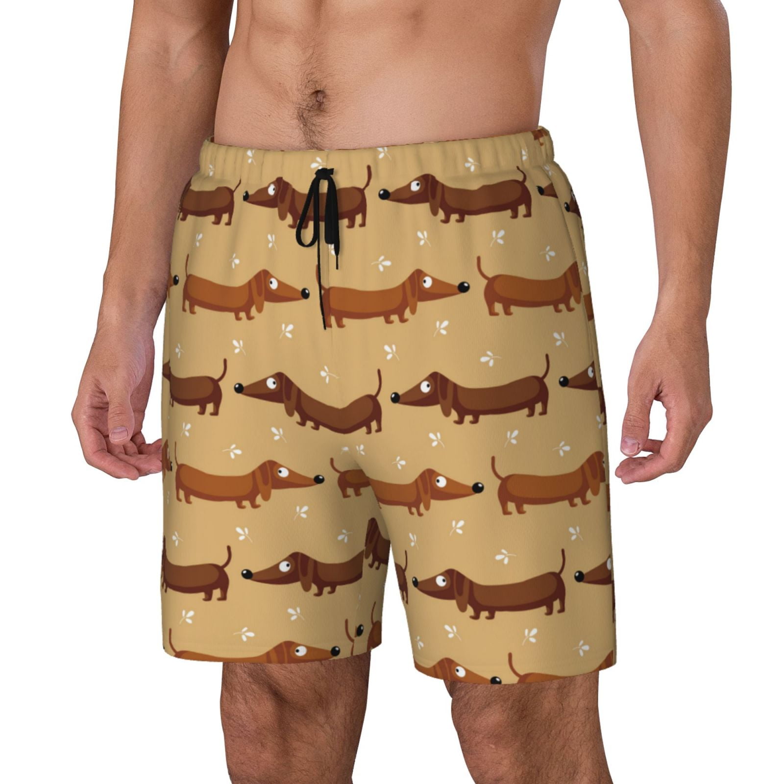 Vsdgher Dachshund Dog Puppy for Mens Swim Trunks with Compression Liner ...