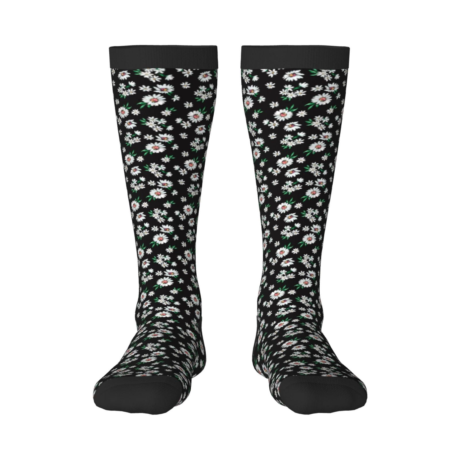 Vsdgher Daisies Flowers Print Thigh High Socks Extra Long Stretchy Sock ...